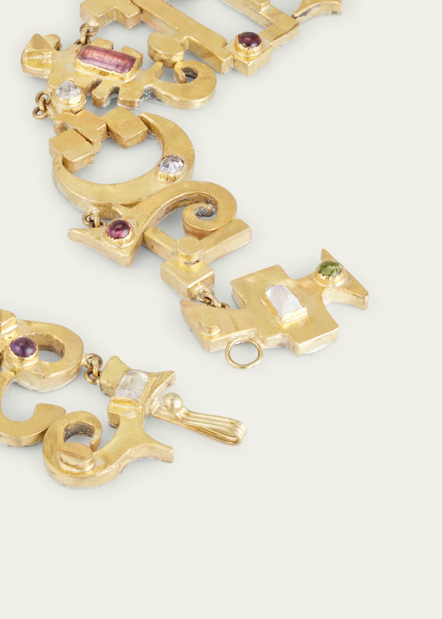 JUDY GEIB 22K and 18K Yellow Gold Jabberwocky Wacky Symbol Necklace ...