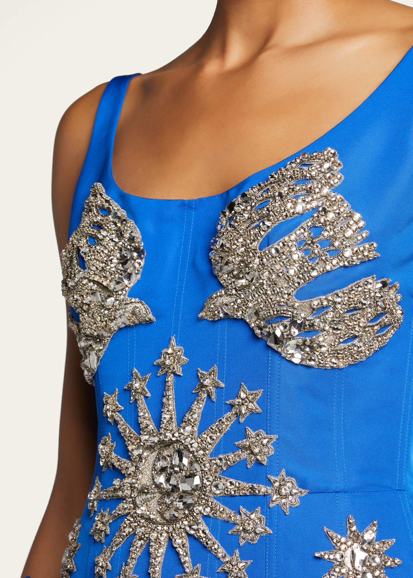 Alexander Mcqueen Crystal Embellished Corset Midi Dress Bergdorf Goodman