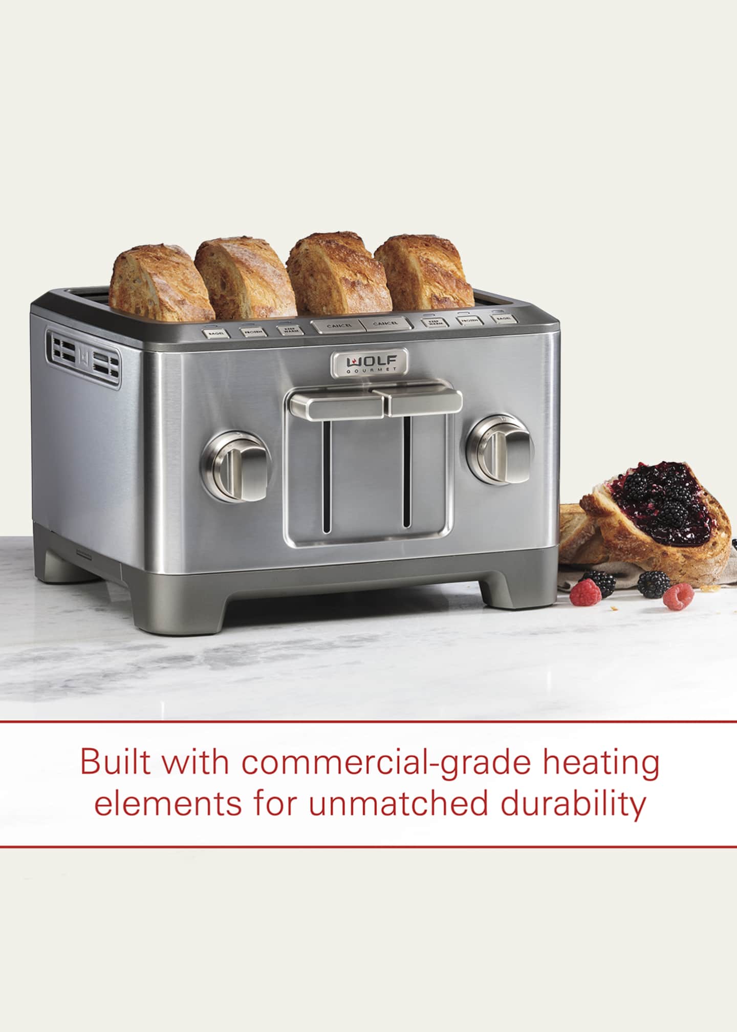 Wolf Gourmet 4-Slice Toaster with Stainless Steel Knob - Bergdorf Goodman