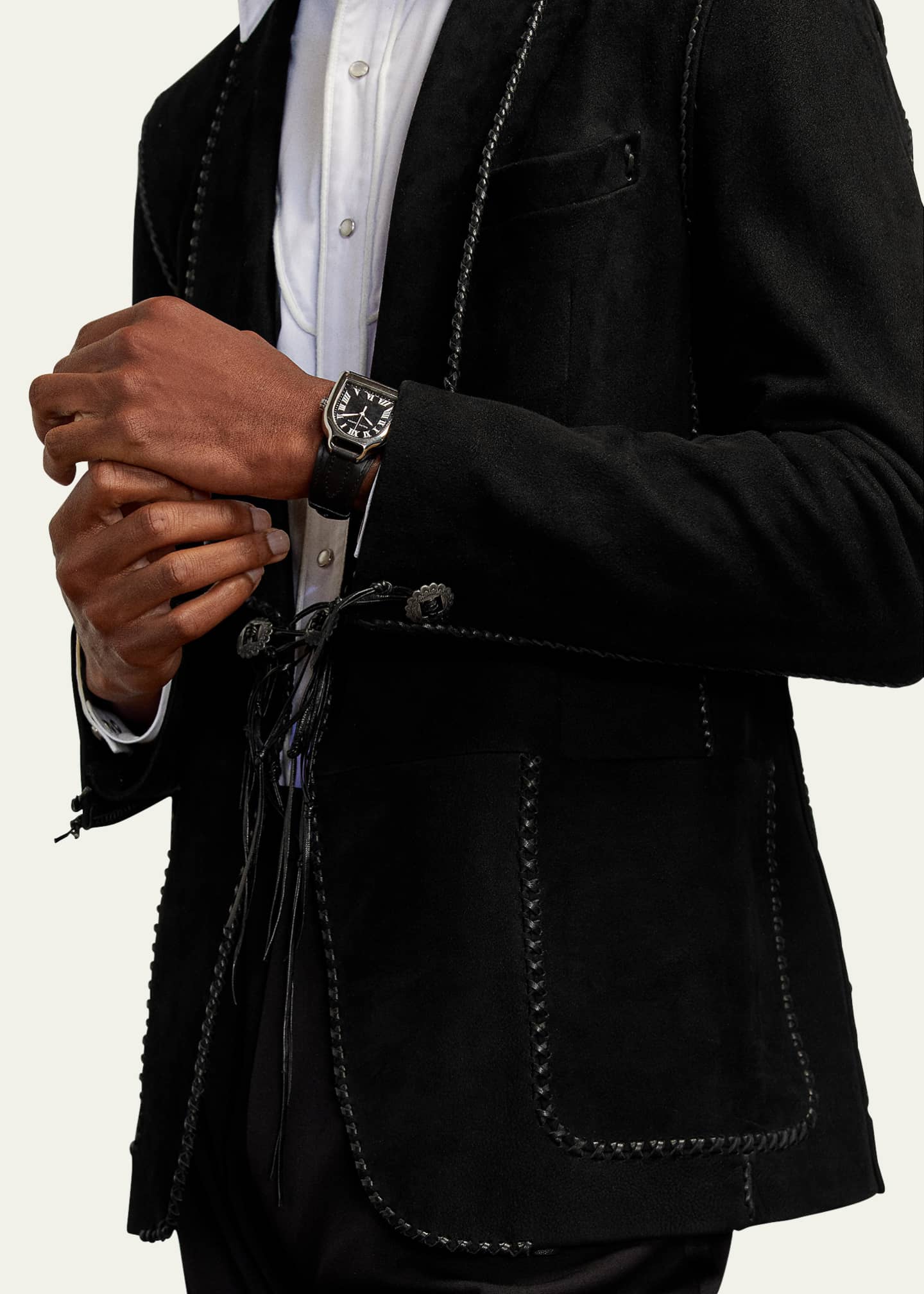 Ralph Lauren Purple Label Men's Topstitched Suede Western Jacket ...