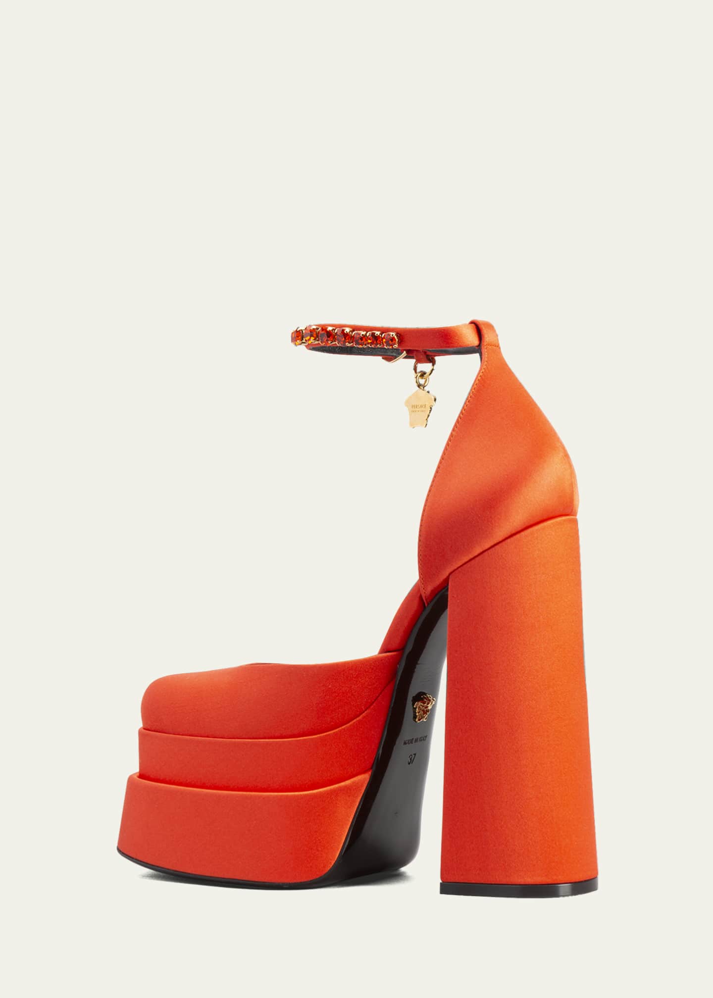 Versace 155mm La Medusa Platform Satin Mary Janes - Bergdorf Goodman