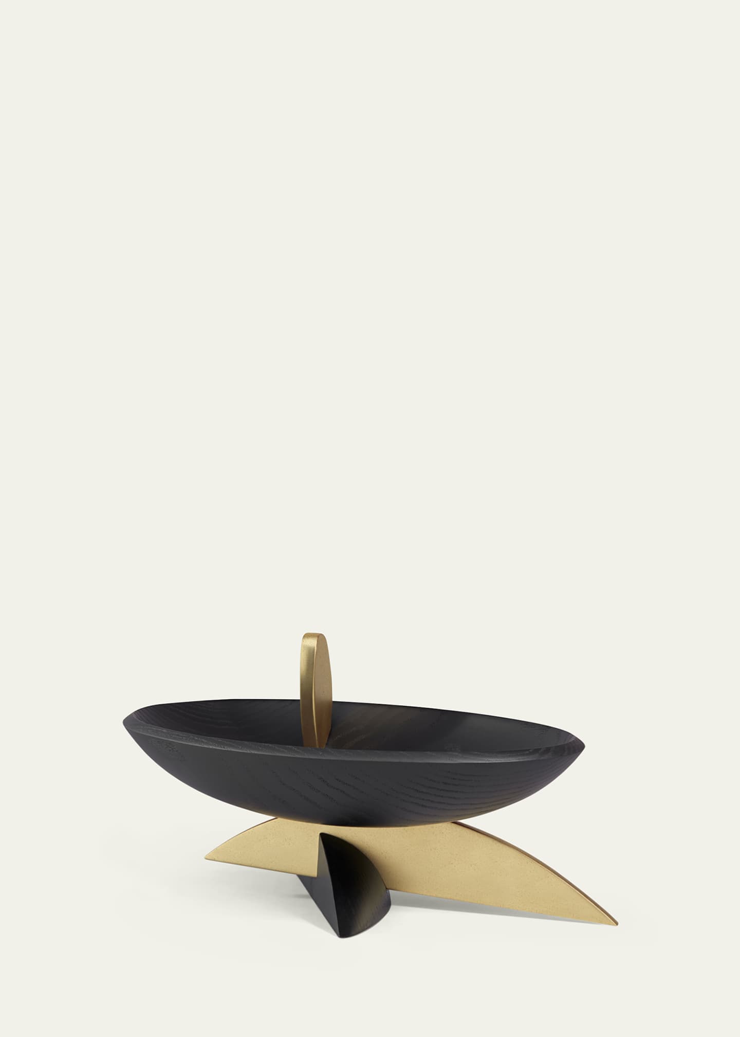 L'Objet Kelly Behun Leaf Black Oak Bowl with Brass - Bergdorf Goodman