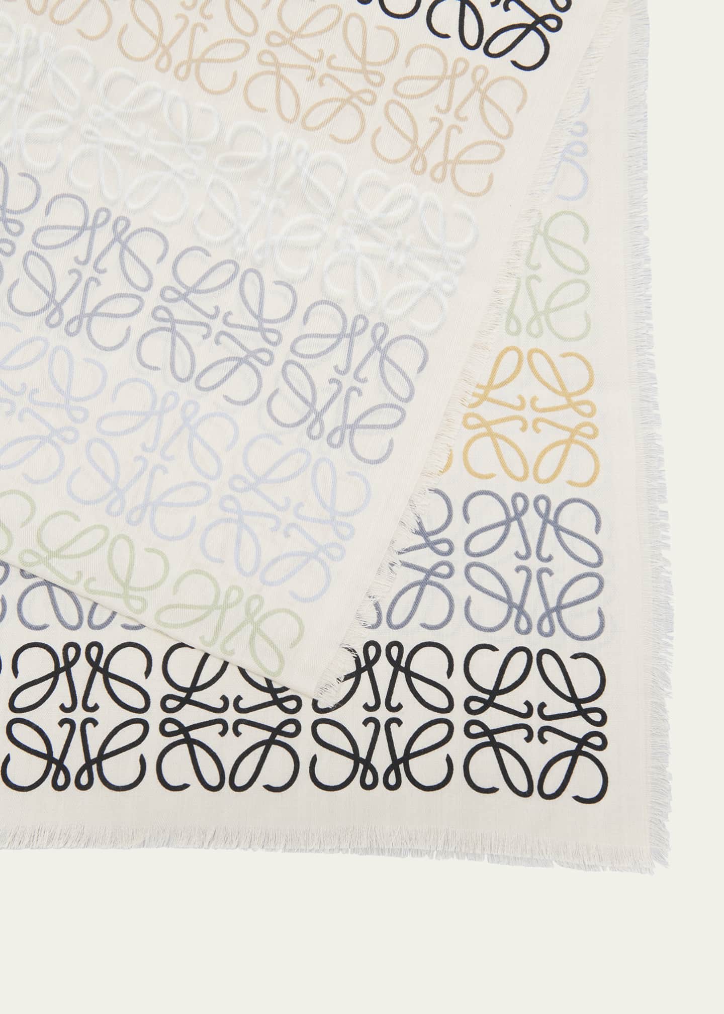 Loewe Multicolor Anagram Lines Wool-Blend Scarf - Bergdorf Goodman