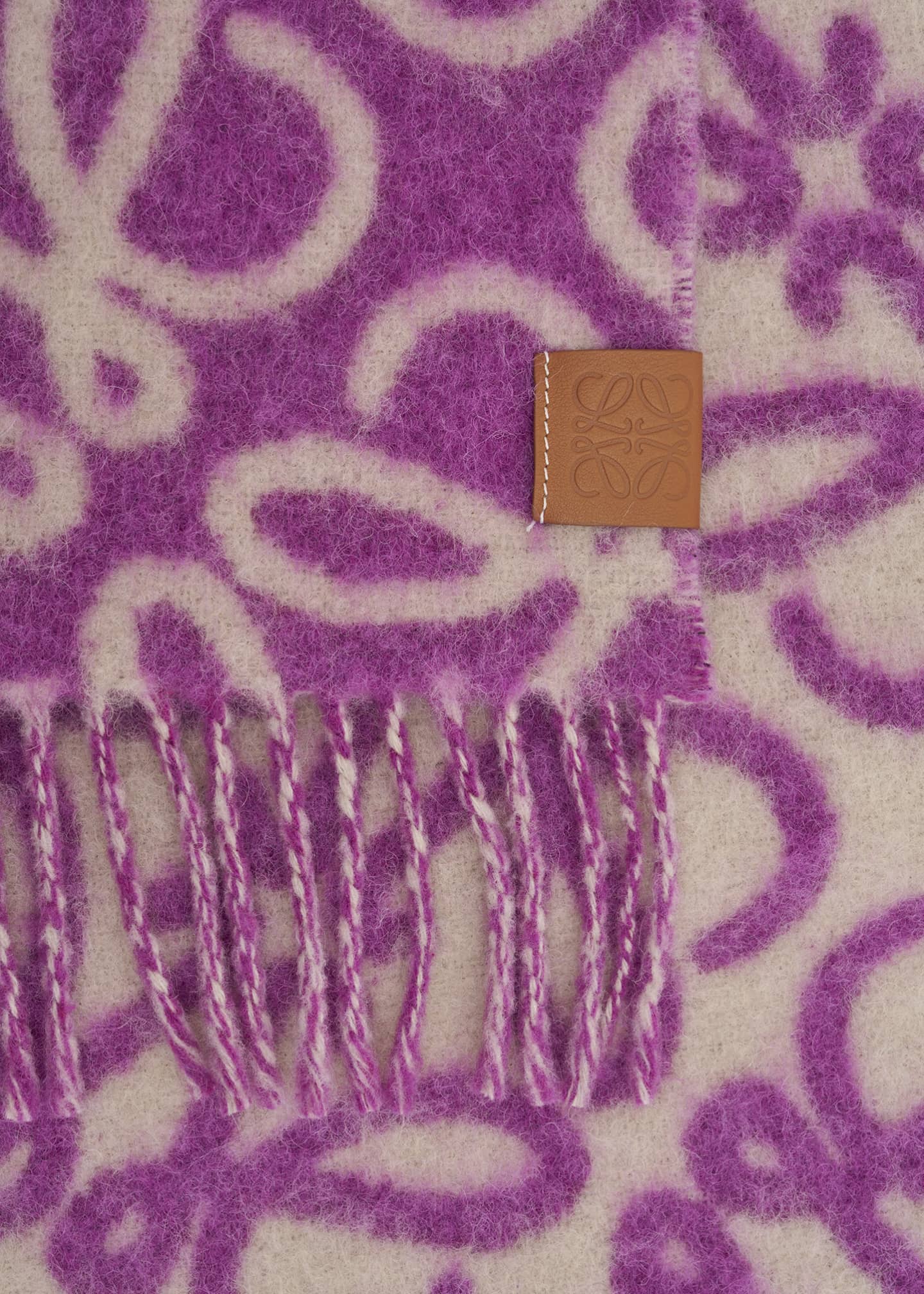 Loewe Multicolor Anagram Lines Wool-Blend Scarf - Bergdorf Goodman