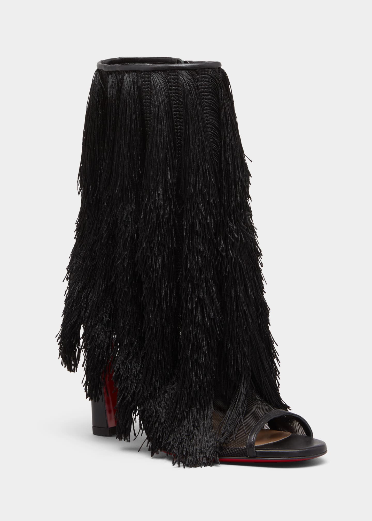 Christian Louboutin Zaza Twist Finge Red Sole Booties - Bergdorf Goodman