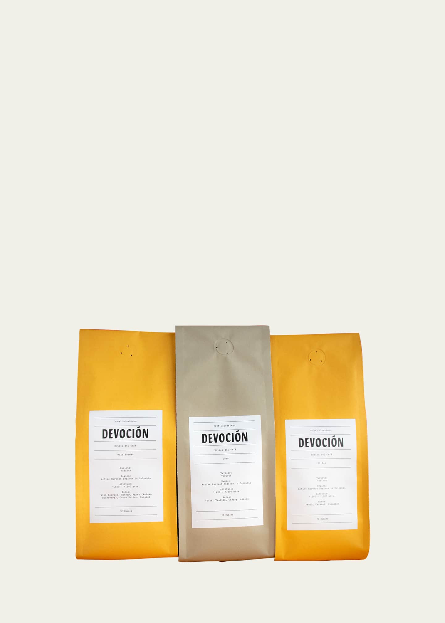 Devocion Three-Bag Coffee Bundle - Toro, Wild Forest & El Sol ...