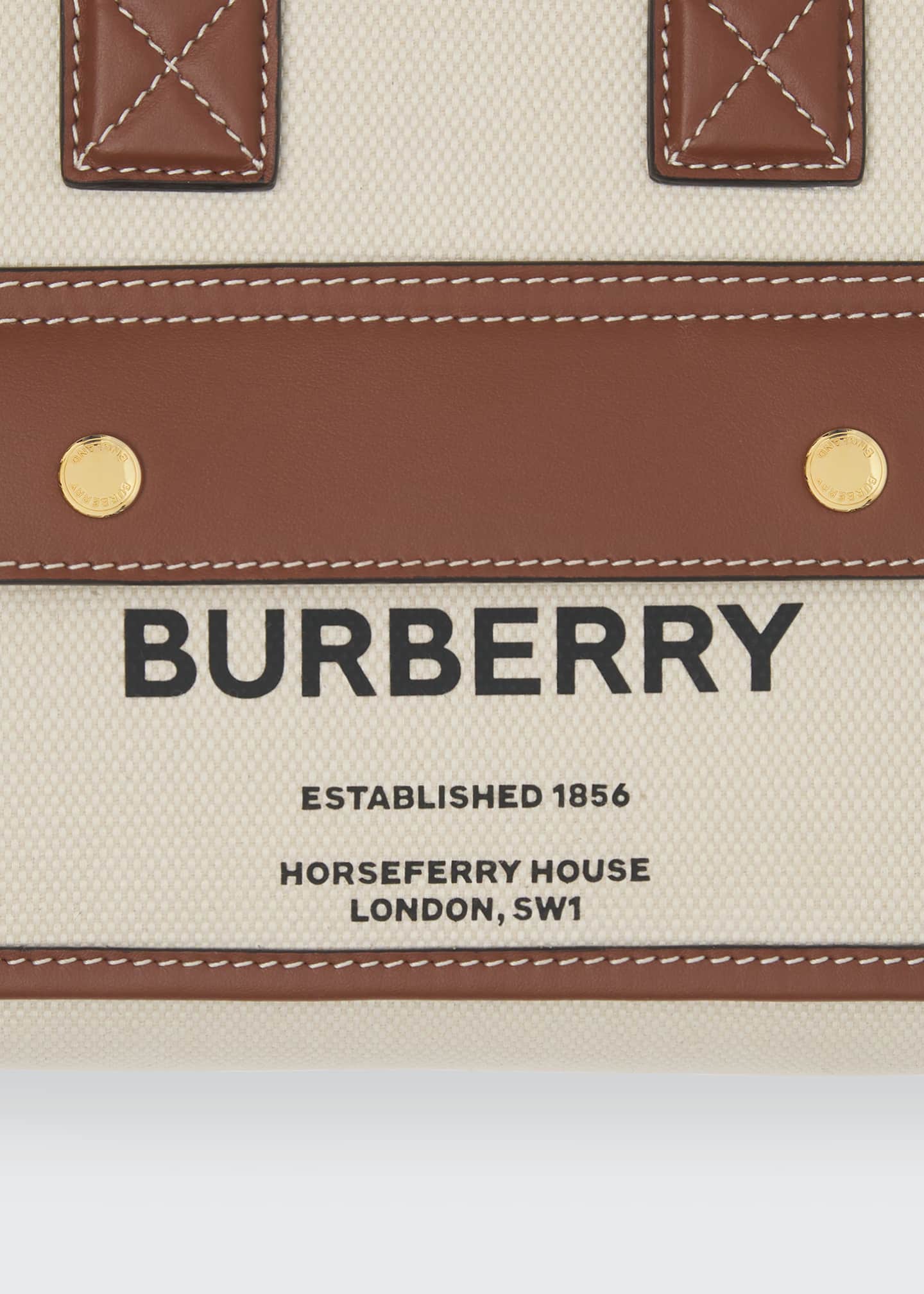 Burberry Canvas Logo Top Handle Tote Bag - Bergdorf Goodman