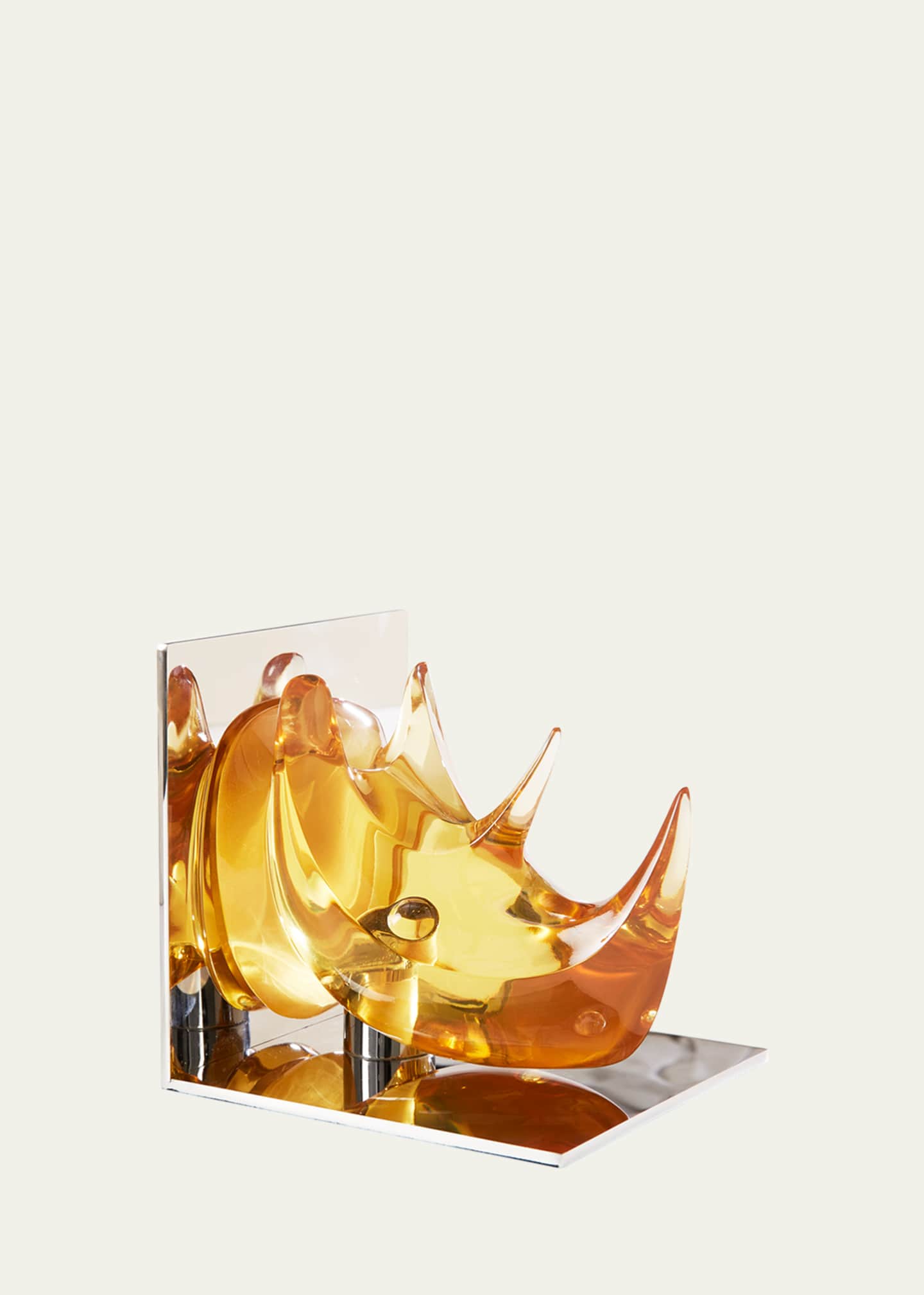 Jonathan Adler Acrylic Rhino Bookends Set, Amber - Bergdorf Goodman