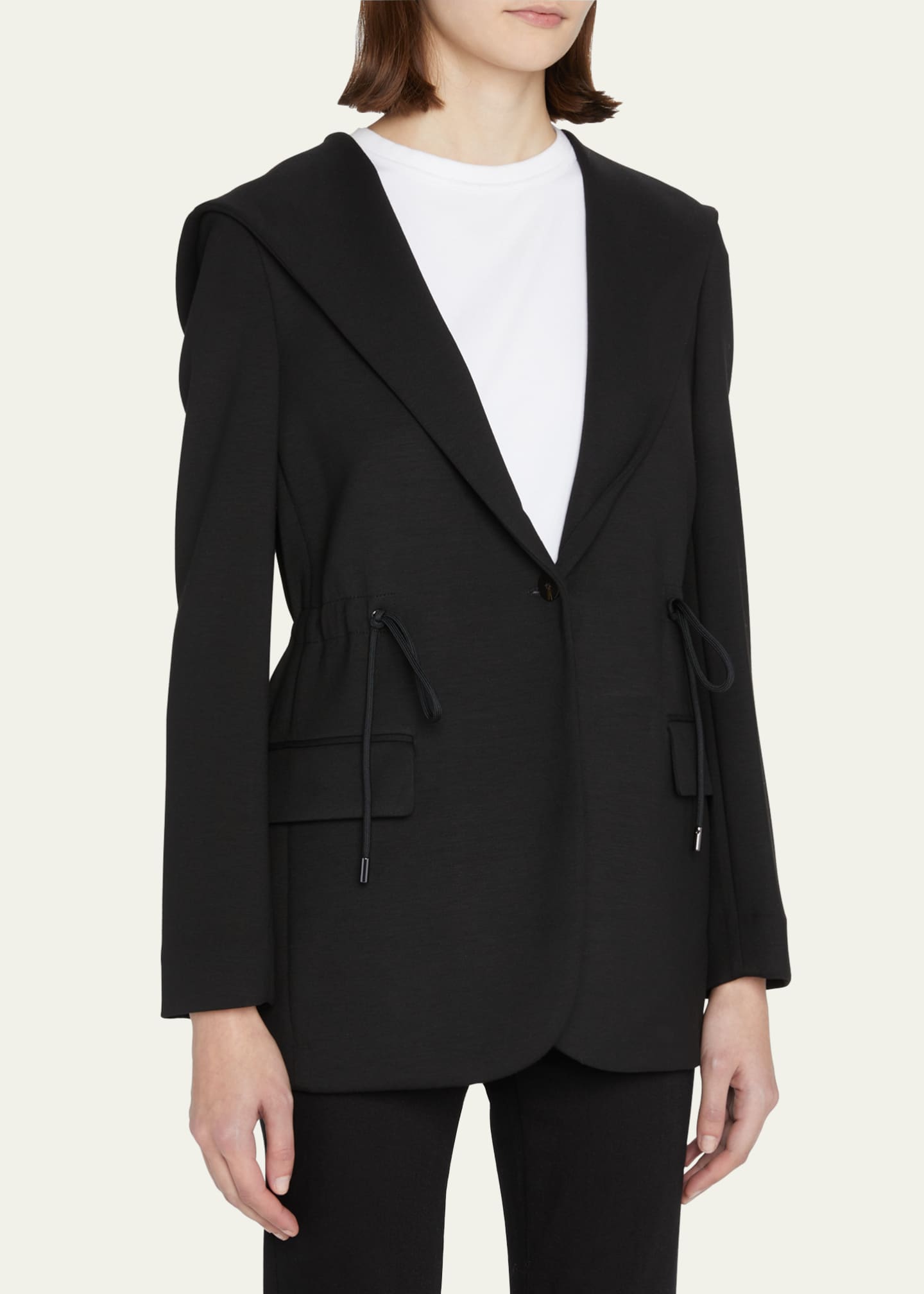 Theory Hooded Drape Double-Knit Jacket - Bergdorf Goodman
