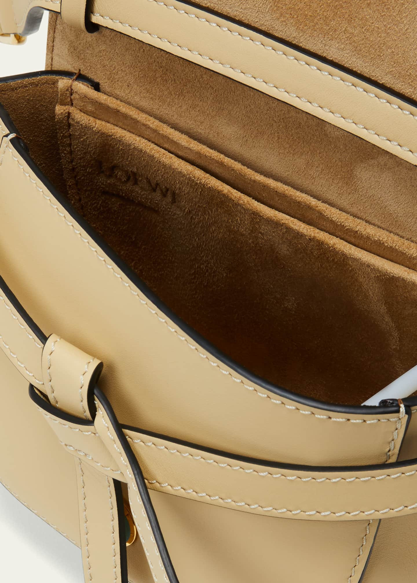 Loewe Gate Dual Mini Crossbody Bag in Leather with Jacquard Strap ...