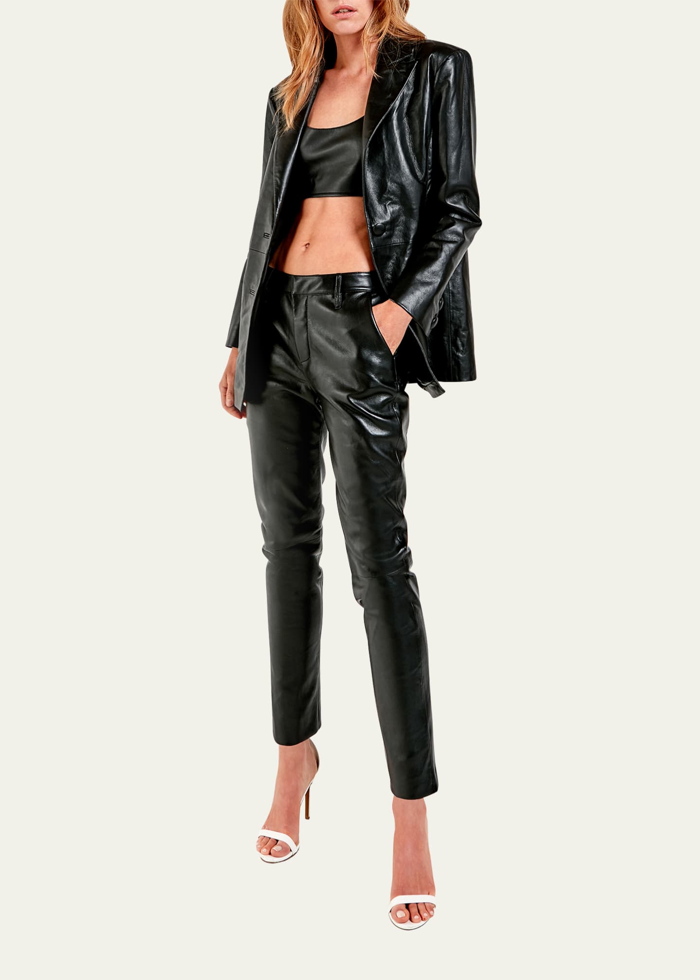 AS by DF Jordan Recycled Leather Boyfriend Blazer - Bergdorf Goodman