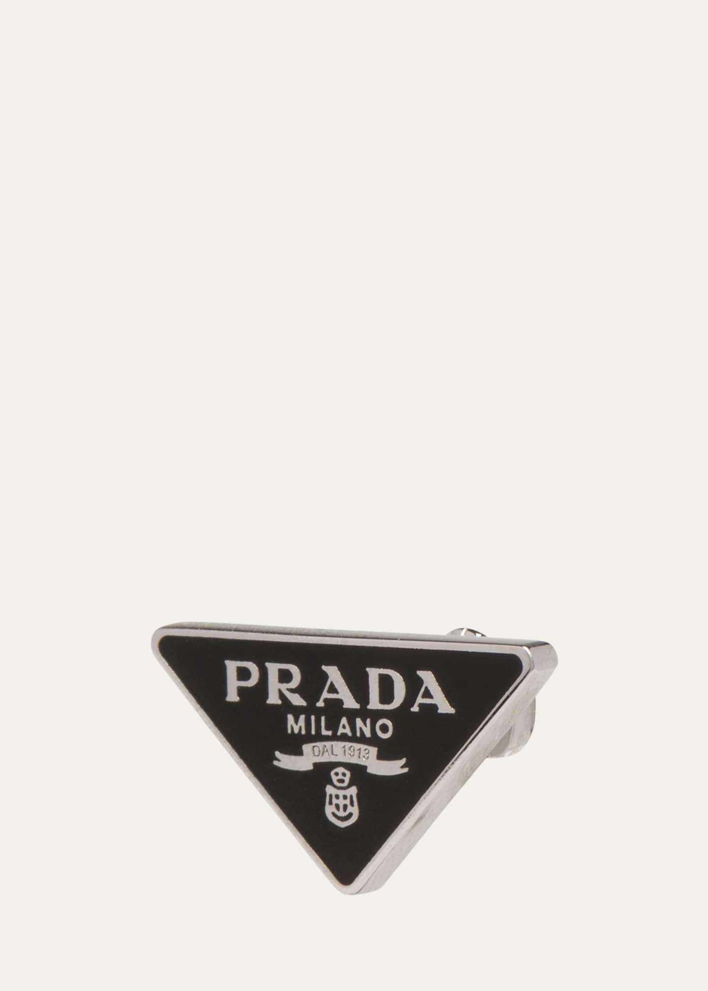 Prada Enamel Triangle Logo Clip Earring, Right - Bergdorf Goodman