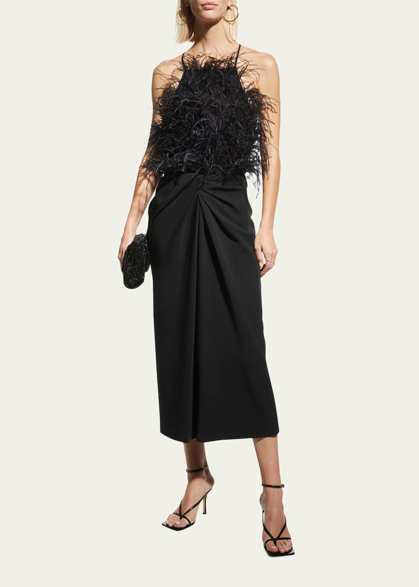 Cult Gaia Joey Ostrich Feather Halter Top - Bergdorf Goodman