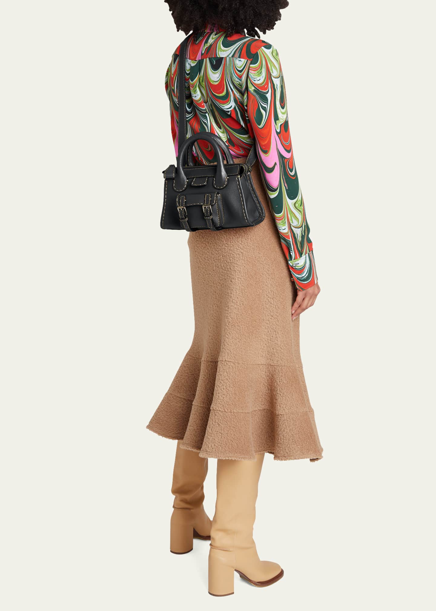 Chloe Edith Small Buffalo Leather Satchel Crossbody Bag - Bergdorf Goodman