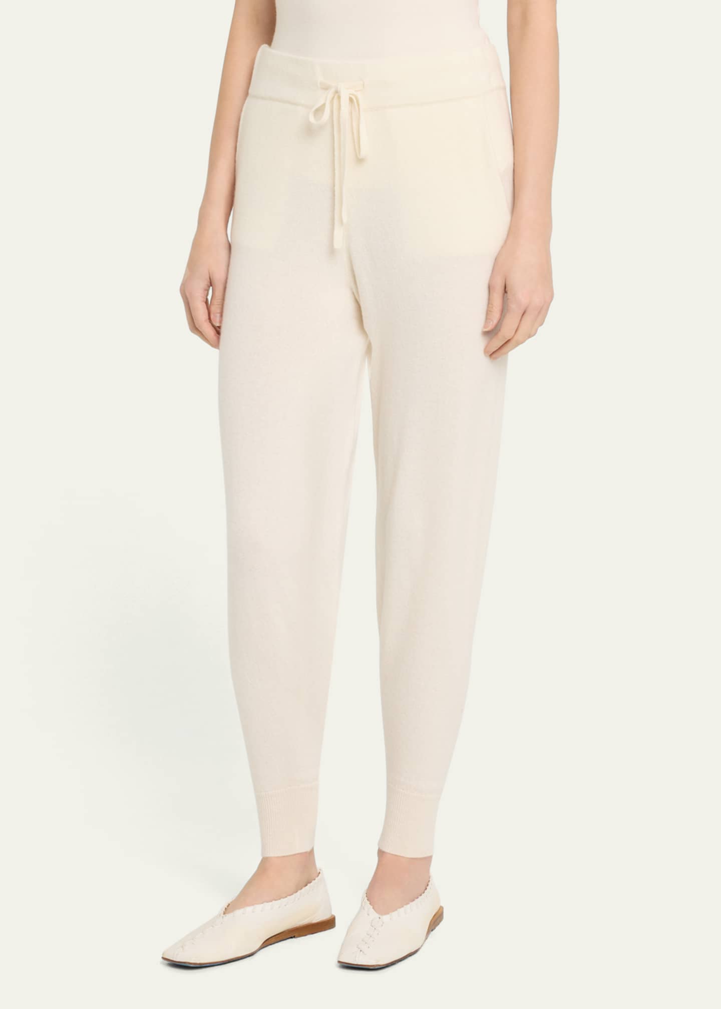 Arlotta Cashmere Cashmere Drawstring Sweatpants with Ribbed Ankle Cuffs ...