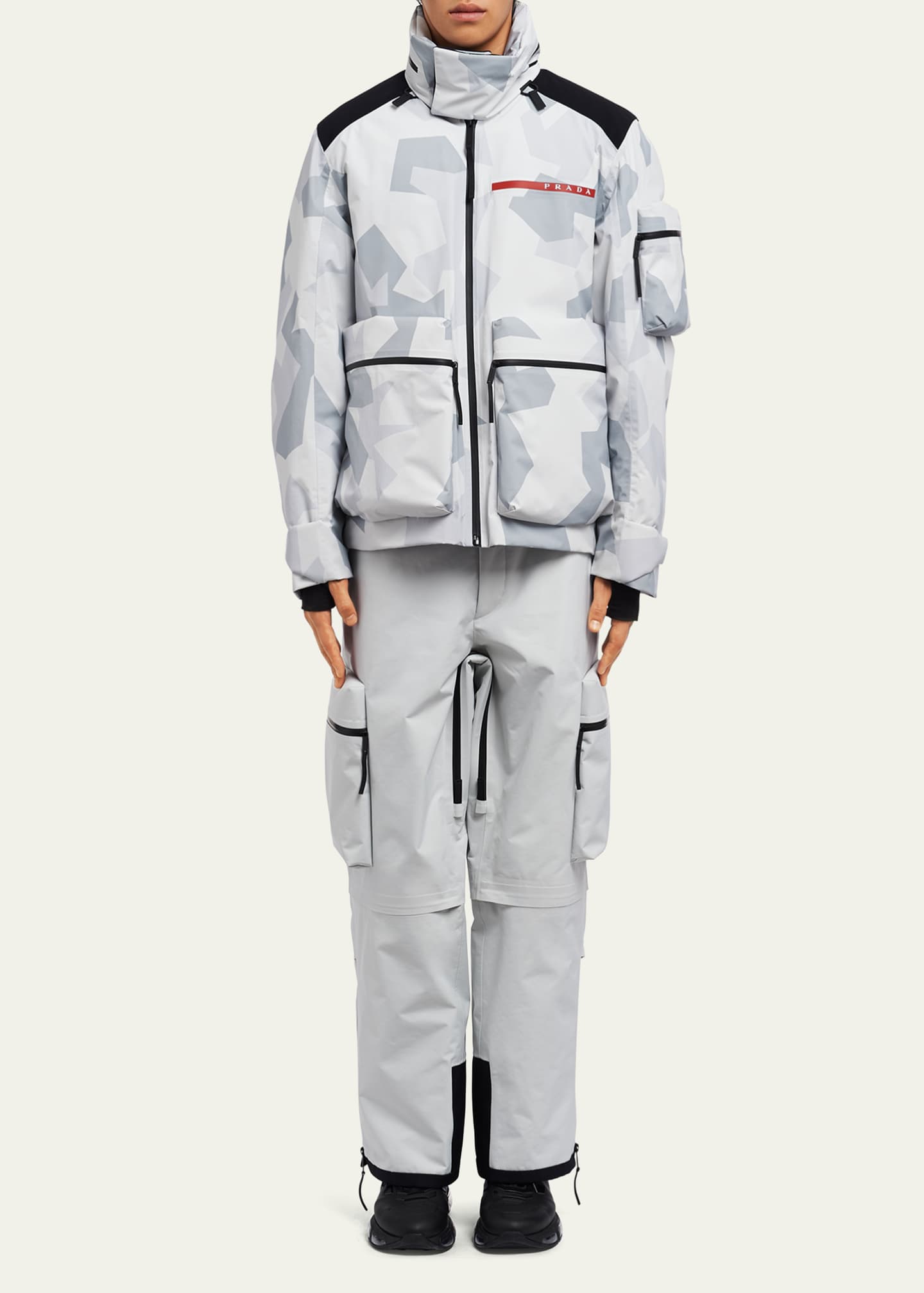 Prada Men's Tech Marble Camo Wind-Resistant Jacket - Bergdorf Goodman