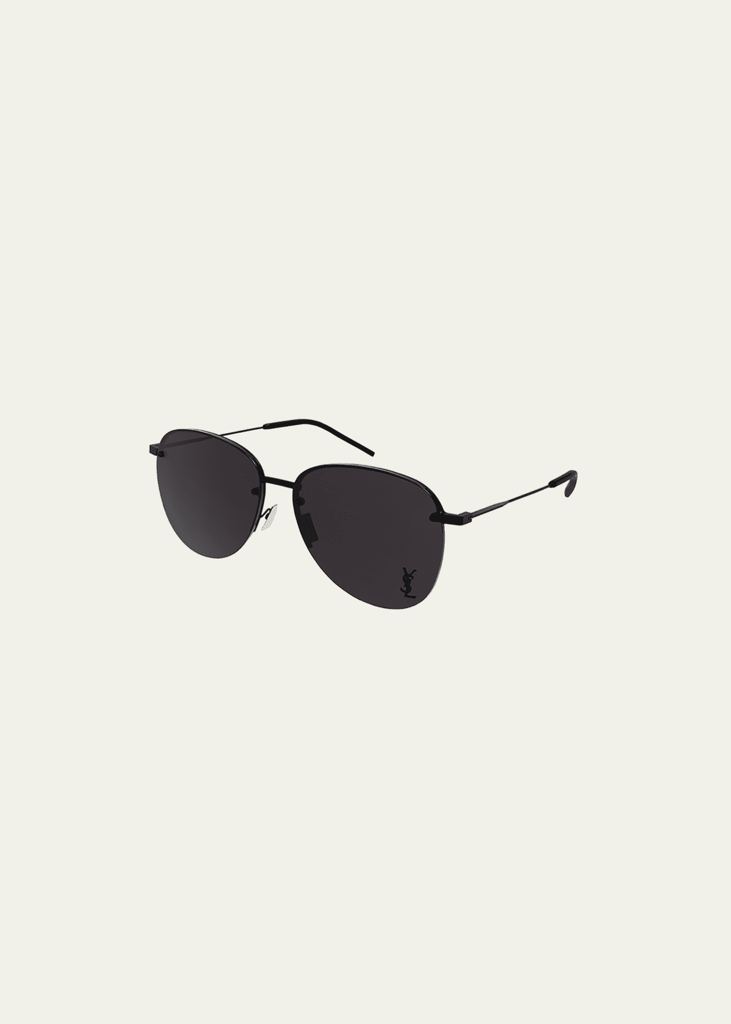 Saint Laurent Men's YSL Half-Rim Metal Aviator Sunglasses - Bergdorf ...