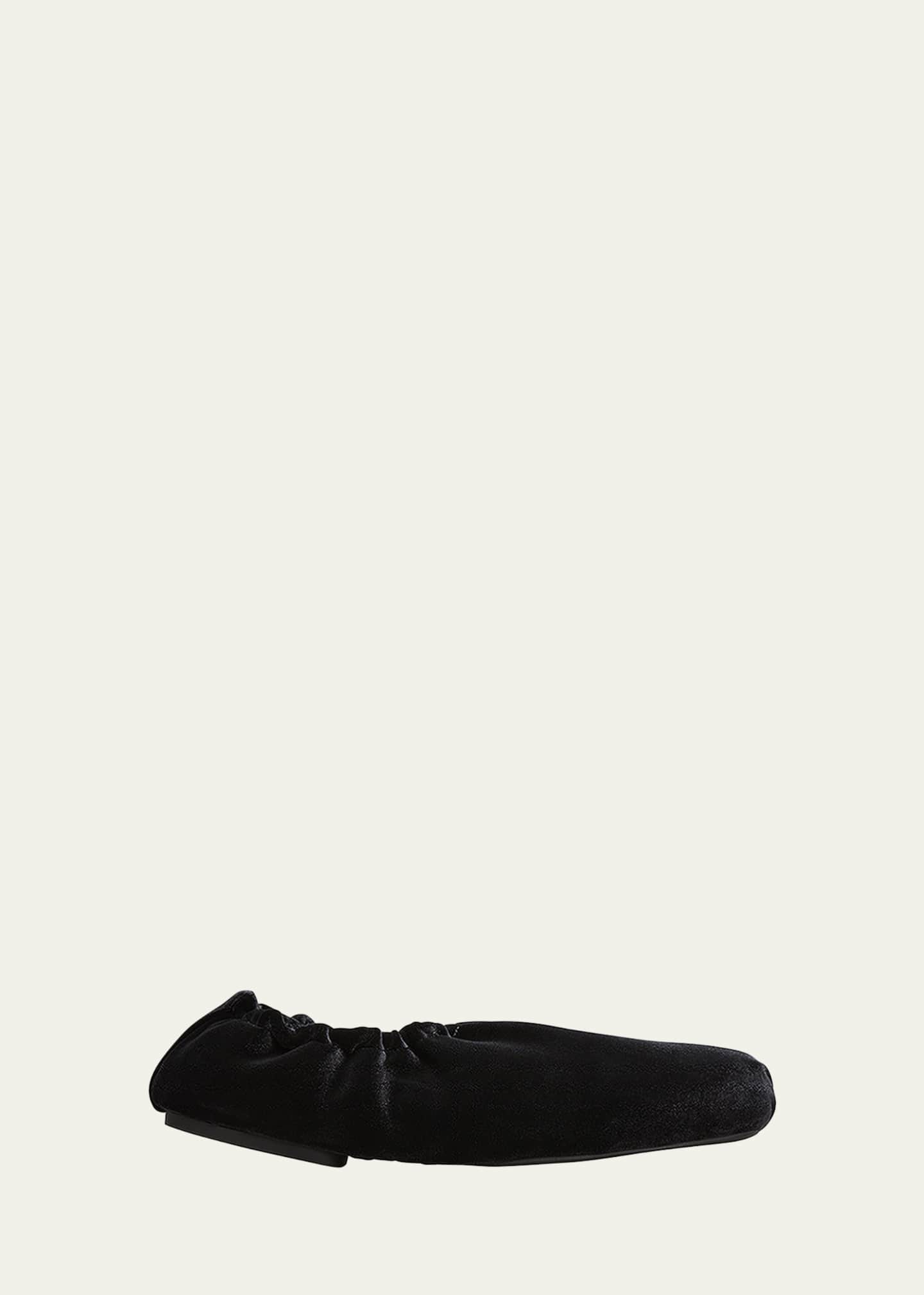 Khaite Logan Velvet Stretch Ballerina Flats - Bergdorf Goodman