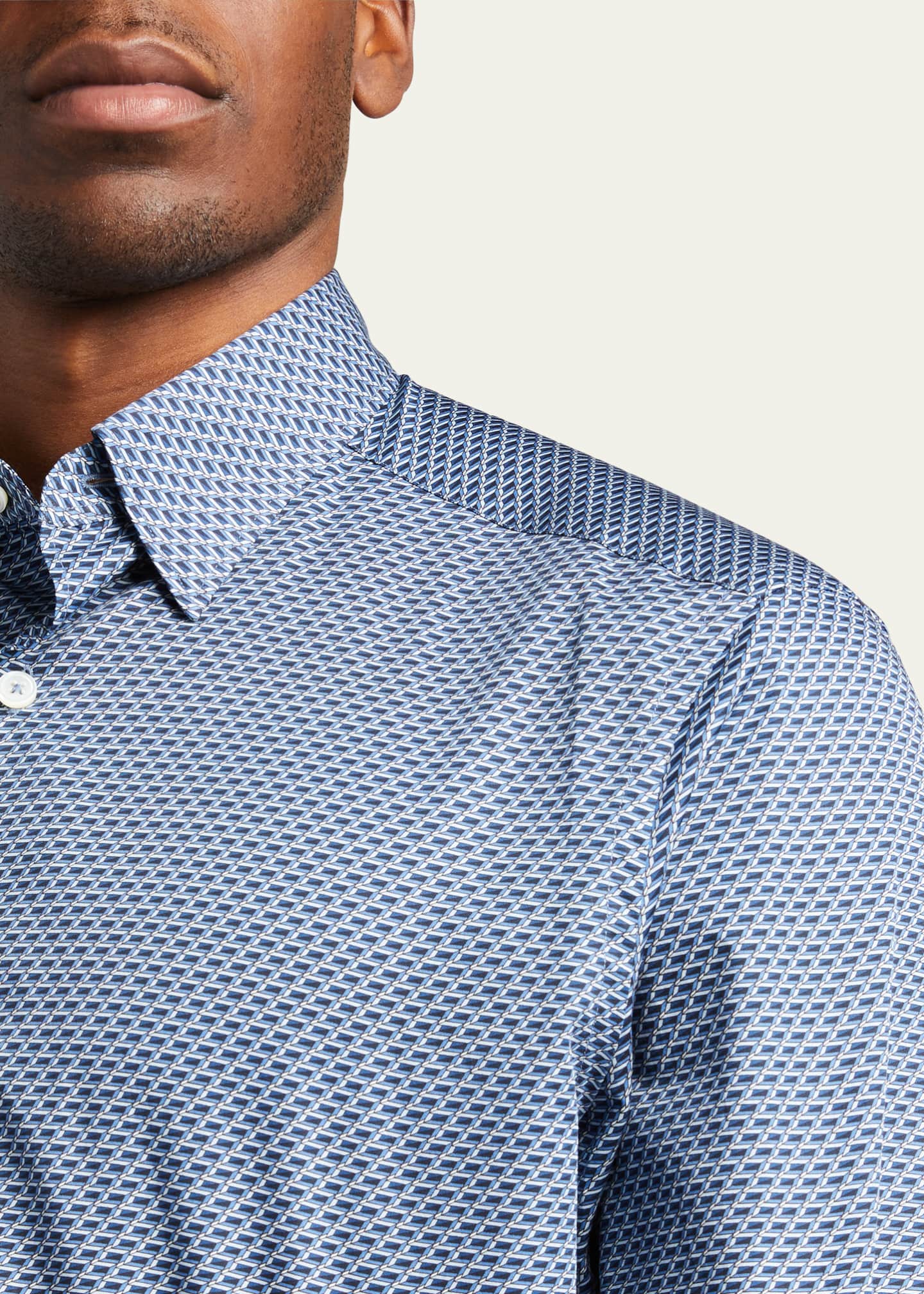 ZEGNA Men's Avio Geo-Print Sport Shirt - Bergdorf Goodman