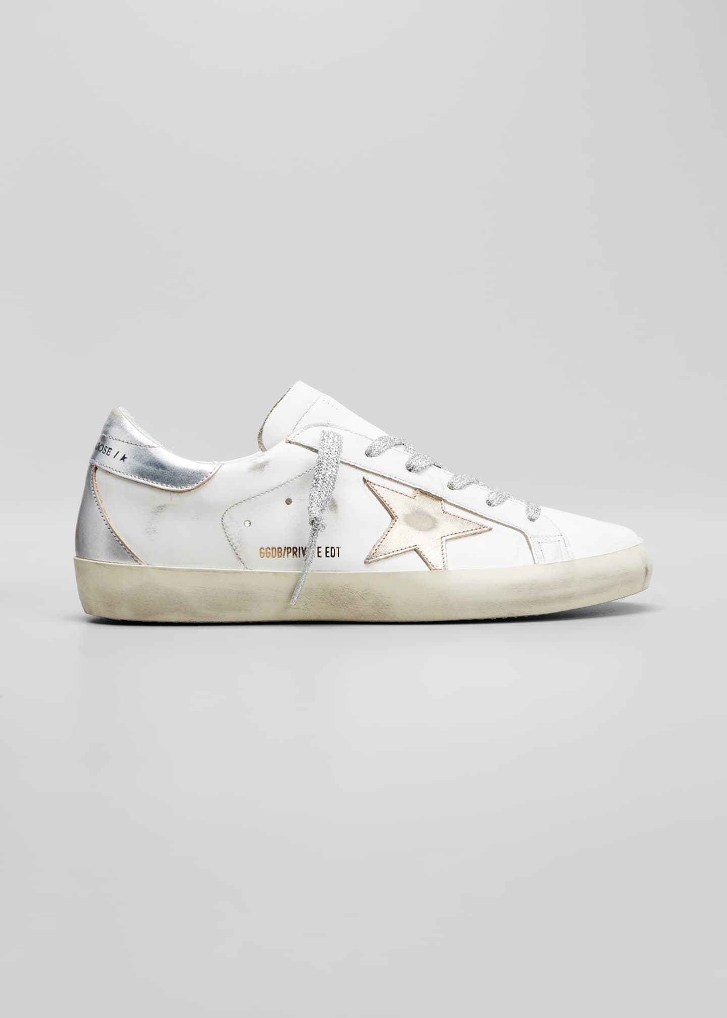 Golden Goose Super Star Metallic Distressed Low-Top Sneakers - Bergdorf ...