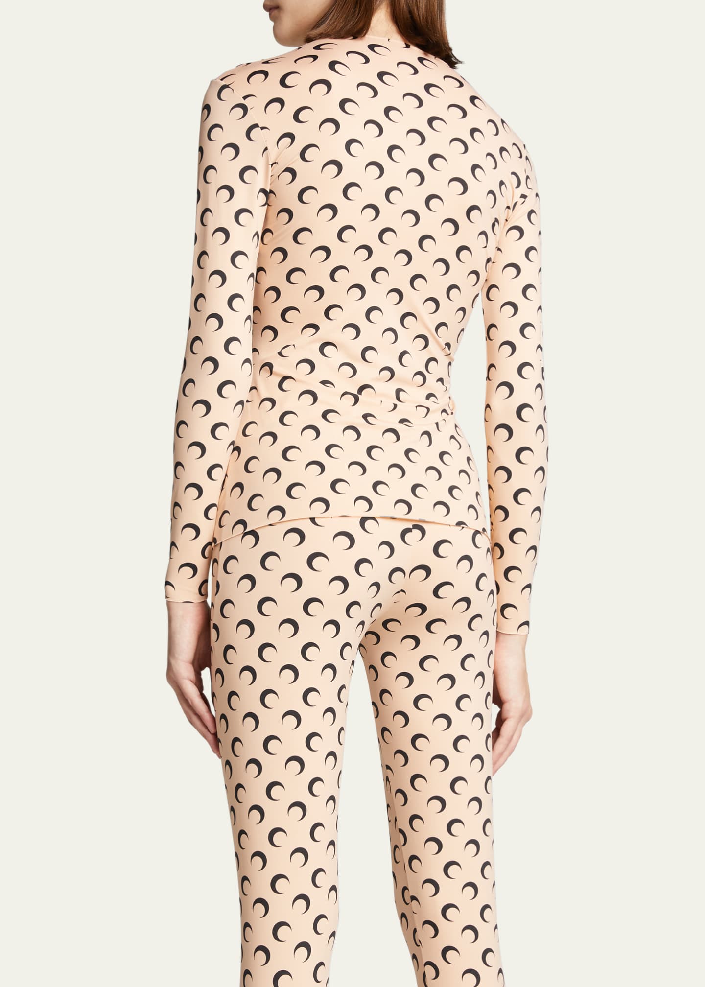 Marine Serre Moon-Print Jersey Top - Bergdorf Goodman