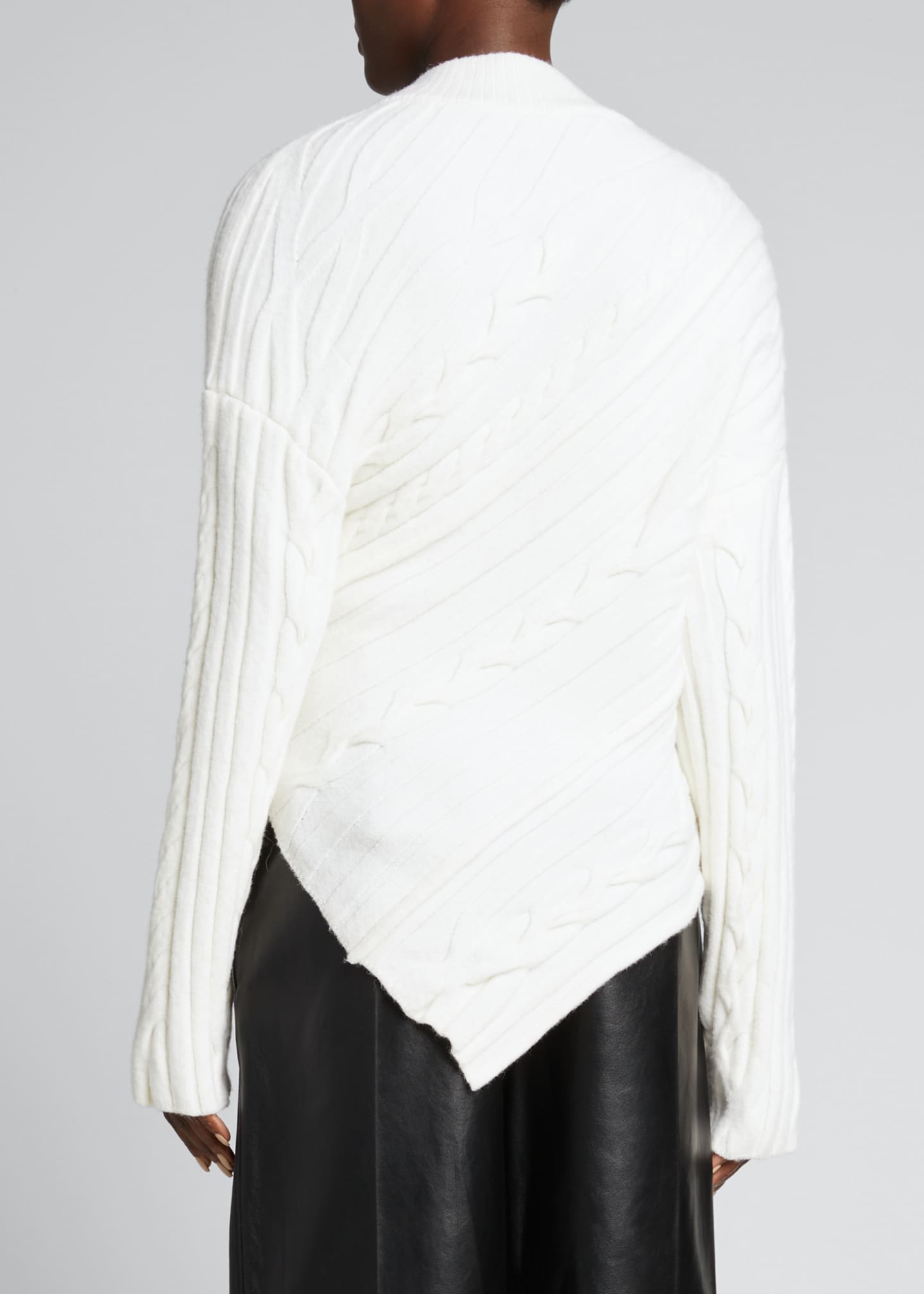 Proenza Schouler Bias Wavy Cable-Knit Asymmetric Sweater - Bergdorf Goodman