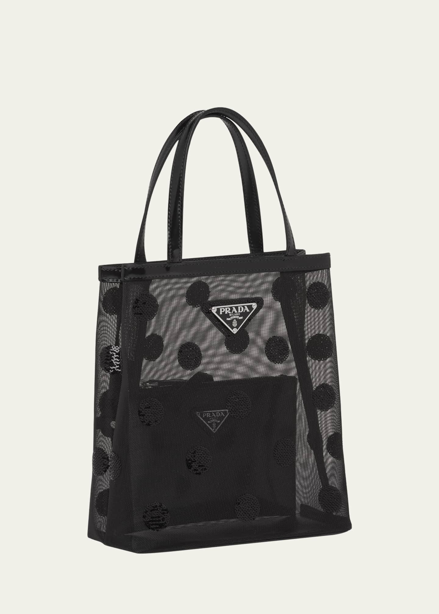 Prada Sequin Polka Dot Mesh Mini Tote Bag - Bergdorf Goodman