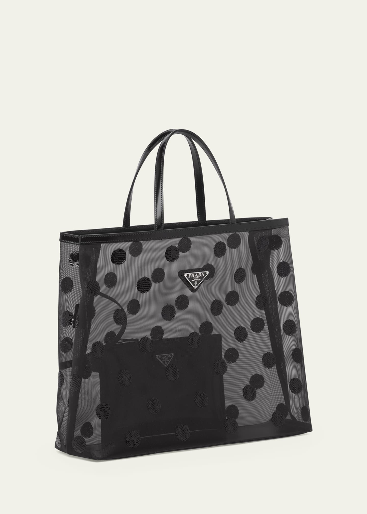 Prada Mesh Polka Dot Sequin Tote Bag - Bergdorf Goodman