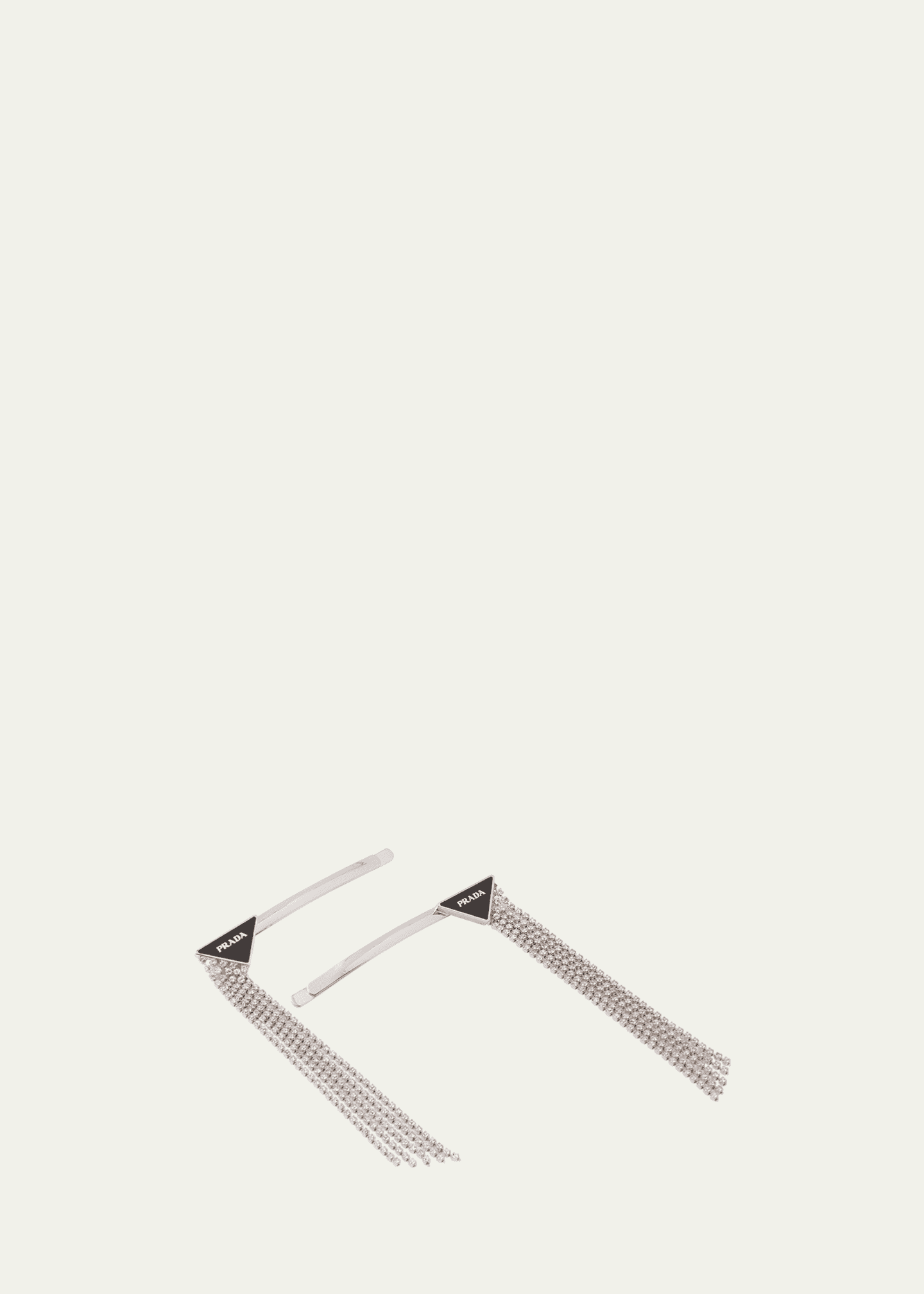 Prada Triangle Logo Crystal Hair Pins - Bergdorf Goodman