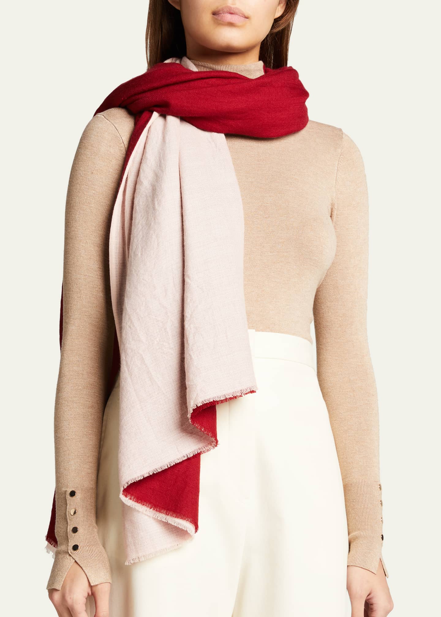 Janavi India Double Faced Cashmere/Merino Scarf - Bergdorf Goodman