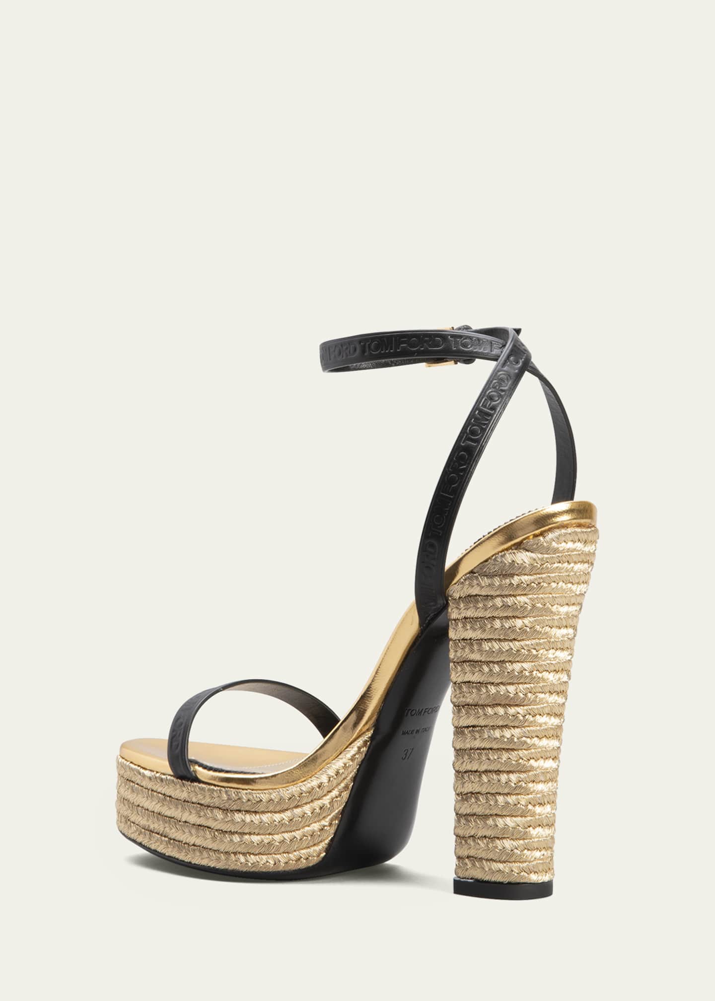 Tom Ford Metallic Rope Ankle Strap Platform Sandals Bergdorf Goodman