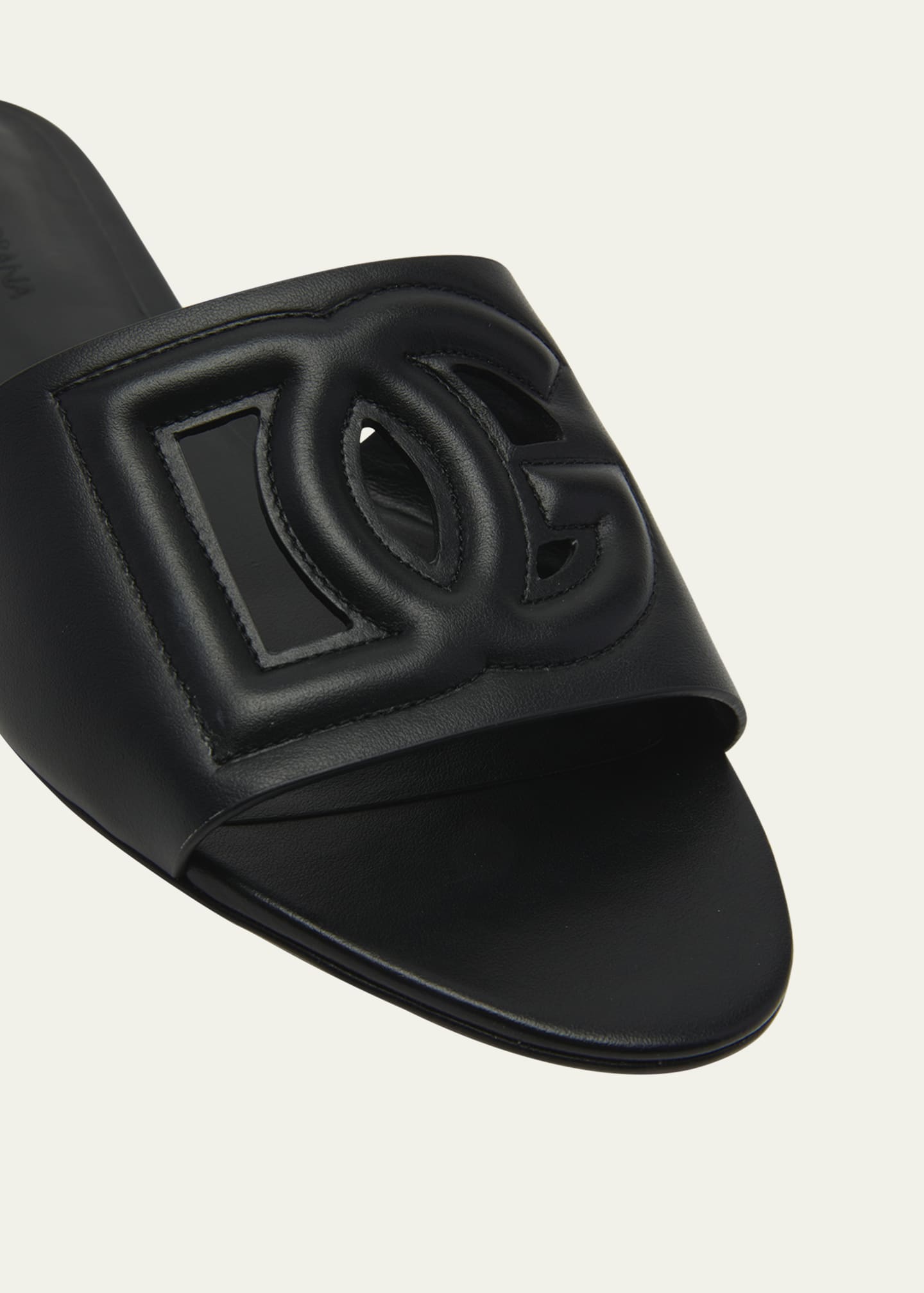 Dolce&Gabbana Cutout DG Flat Slide Sandals - Bergdorf Goodman