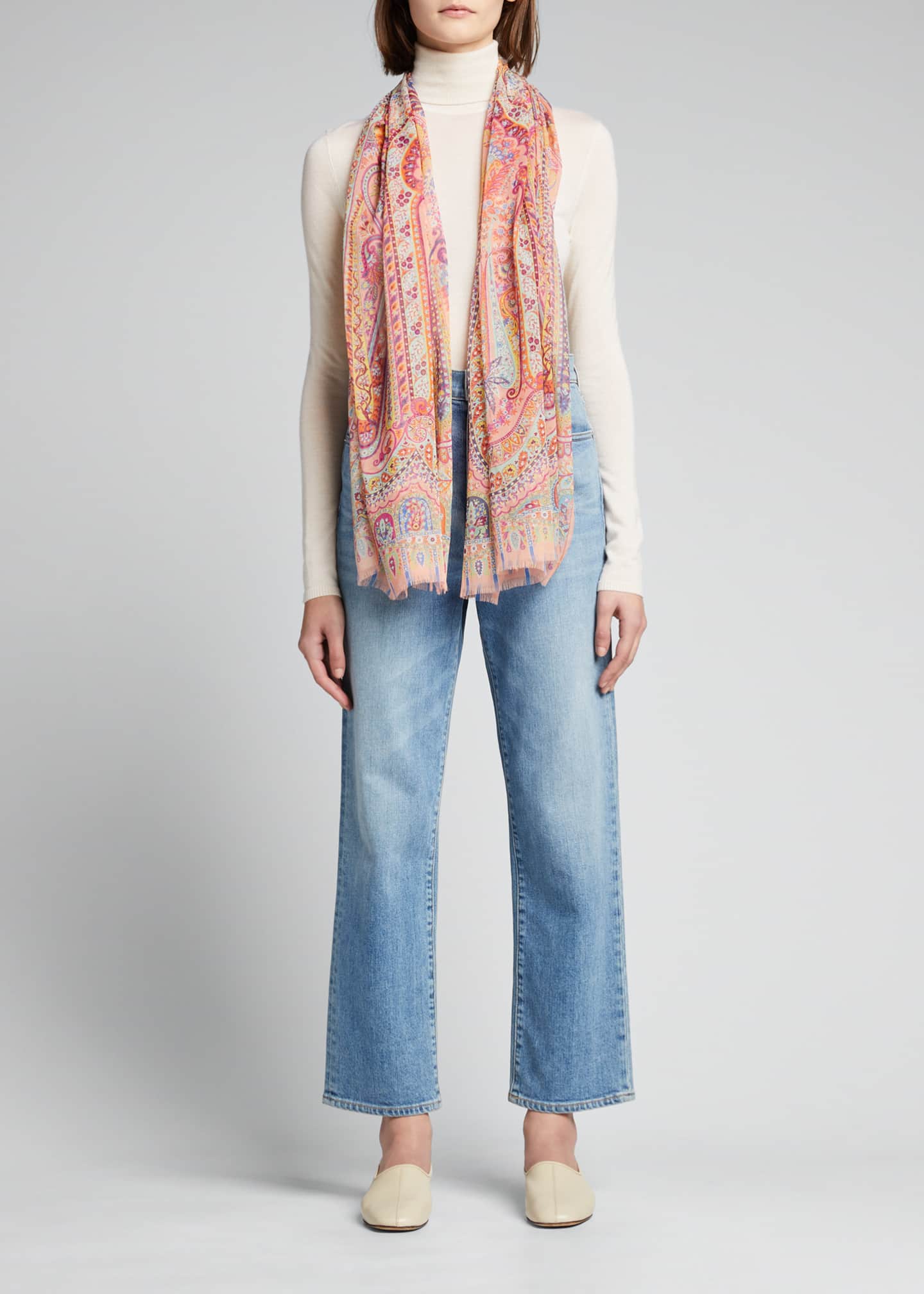 Etro Delhy Paisley-Print Silk-Blend Scarf - Bergdorf Goodman