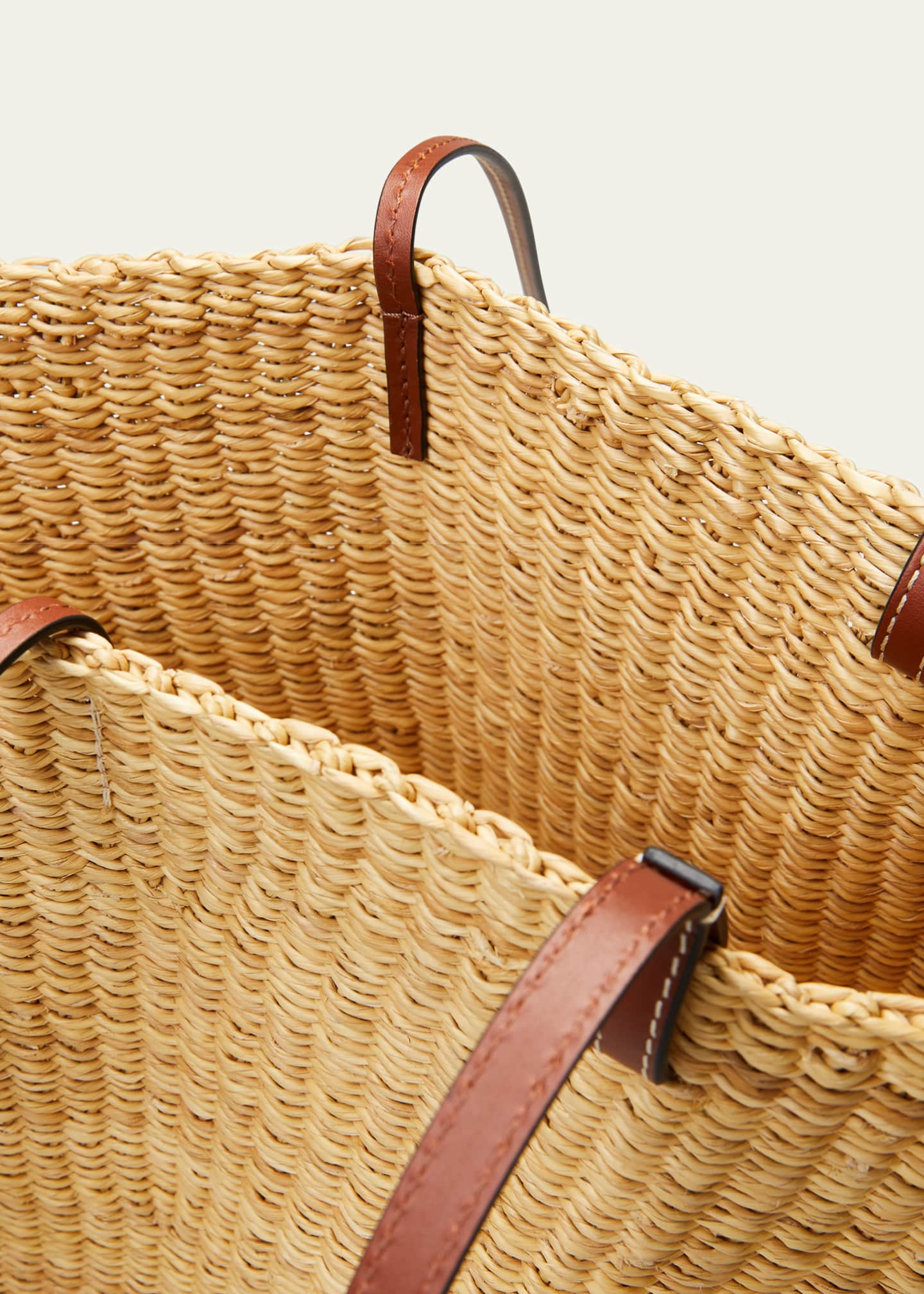 Loewe Shell Straw Basket Small Tote Bag - Bergdorf Goodman
