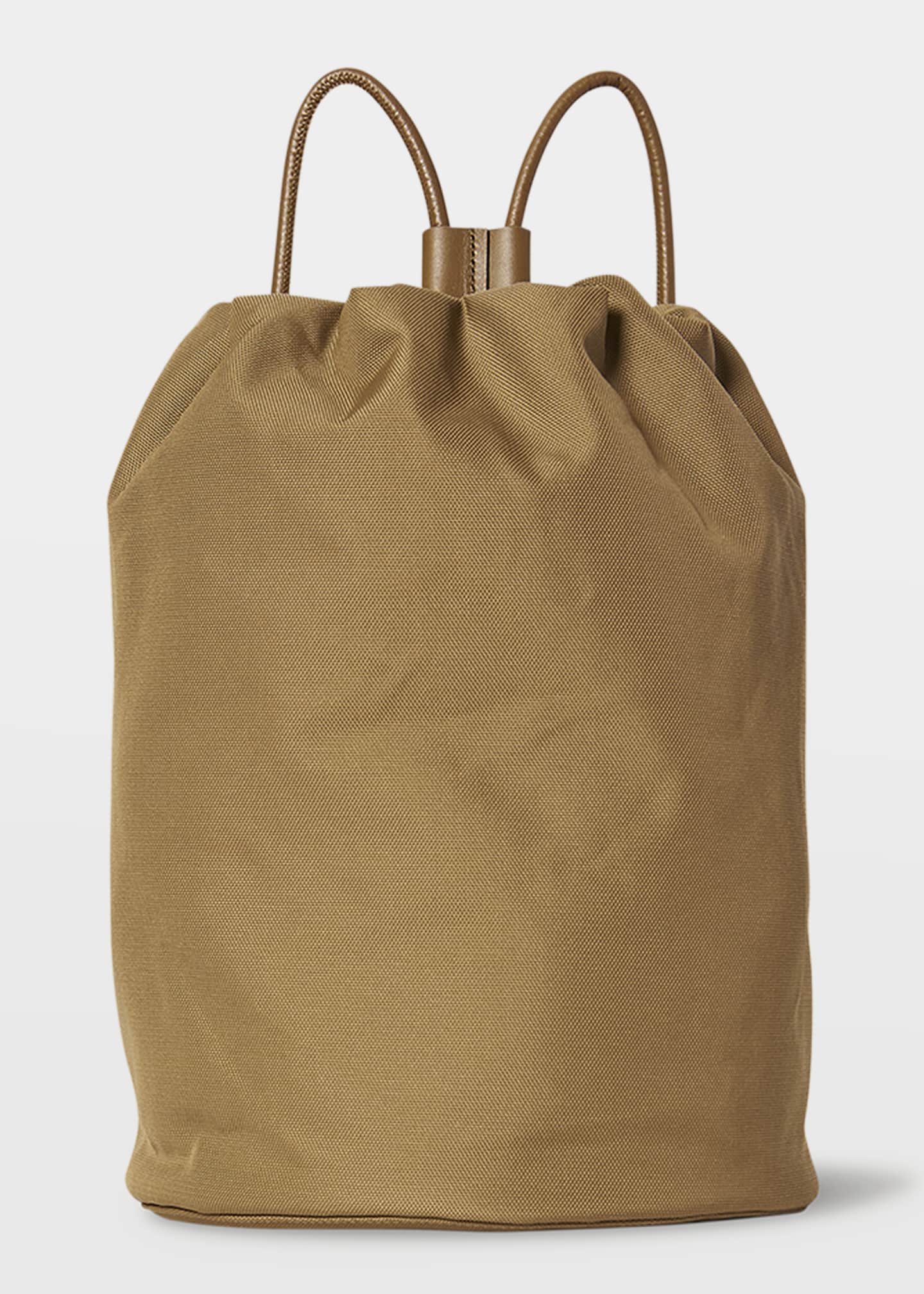 THE ROW Drawstring Sporty Backpack in Nylon and Leather - Bergdorf Goodman