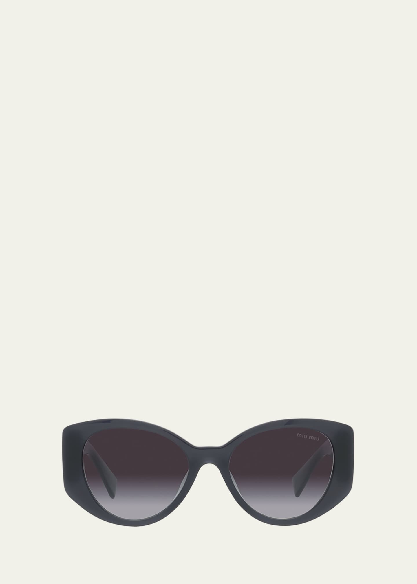 Miu Miu Grey Opal Acetate Cat Eye Sunglasses Bergdorf Goodman