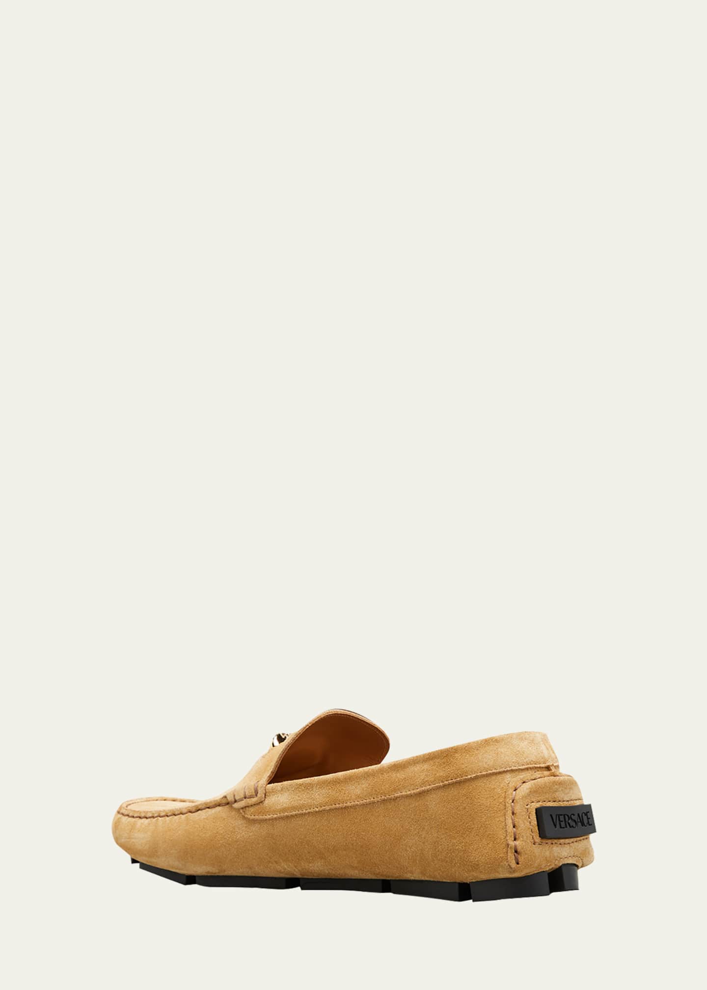 Versace Men's Medusa Head Suede Drivers - Bergdorf Goodman