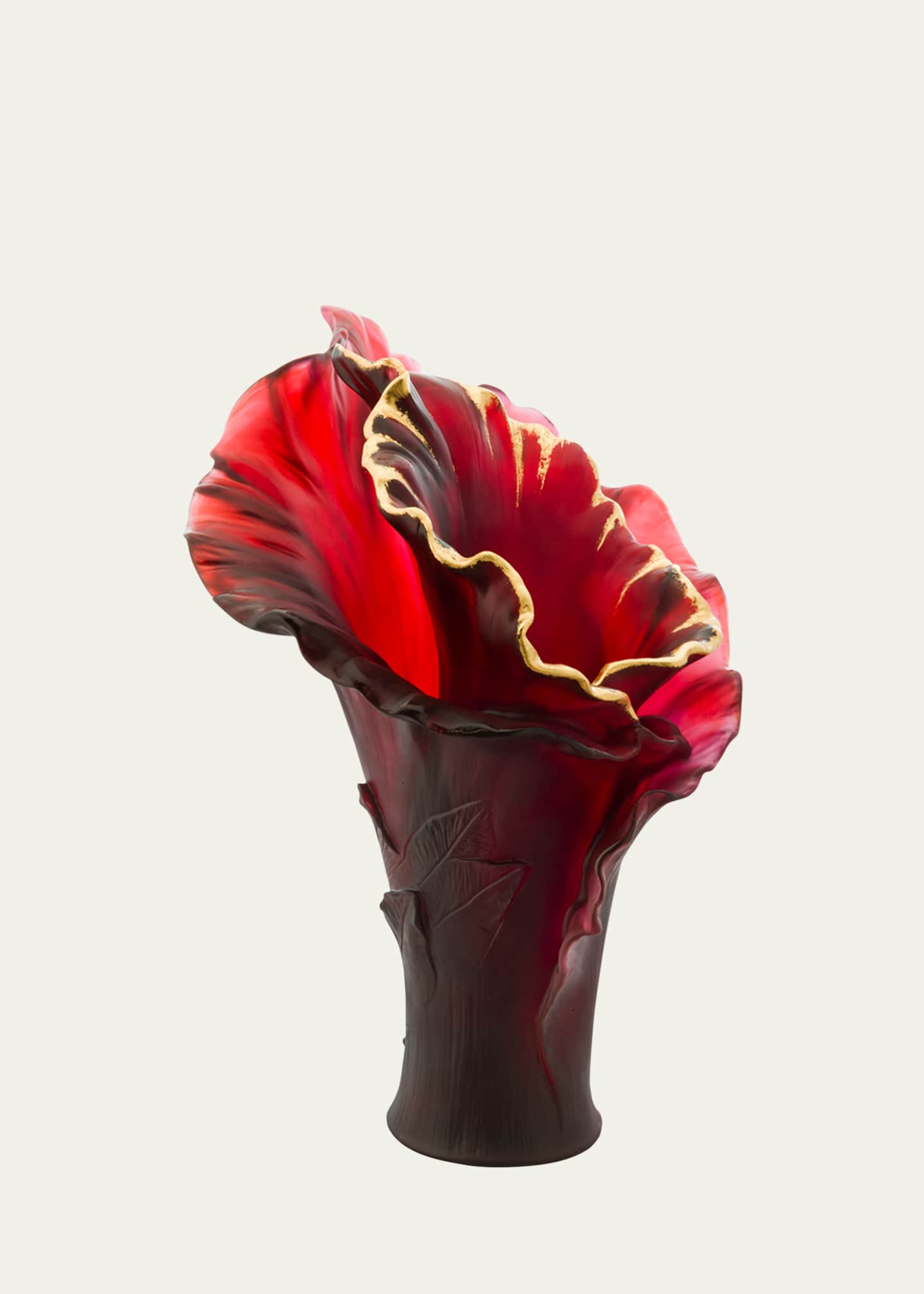 Daum Large Arum Vase In Red With Gold - Bergdorf Goodman