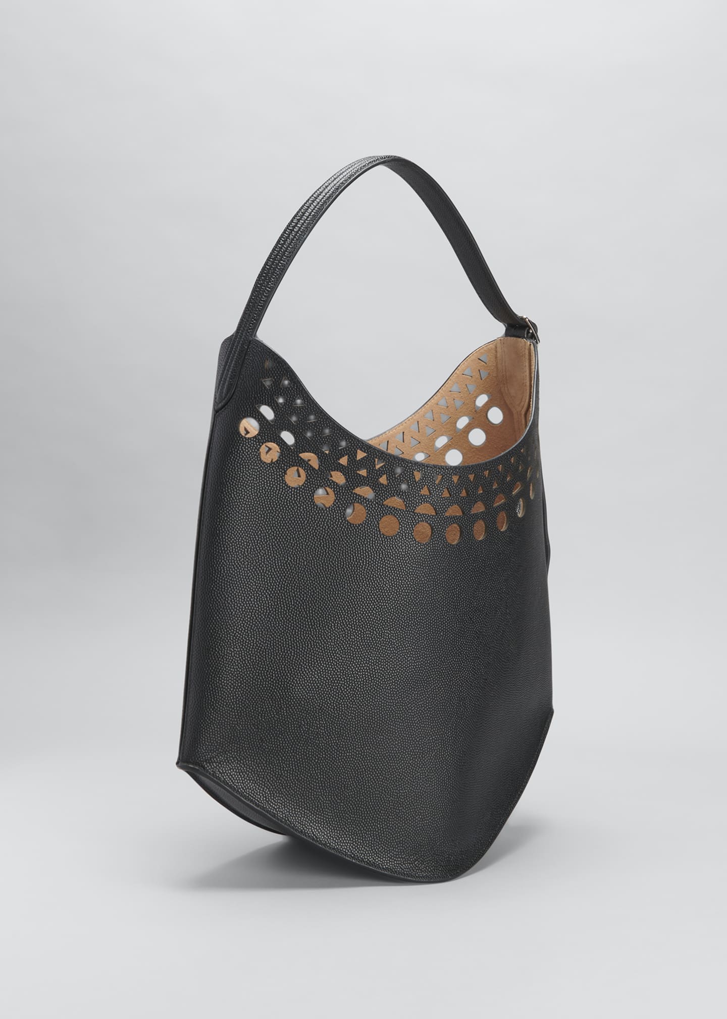 ALAIA Gail Medium Laser-Cut Leather Shoulder Bag - Bergdorf Goodman