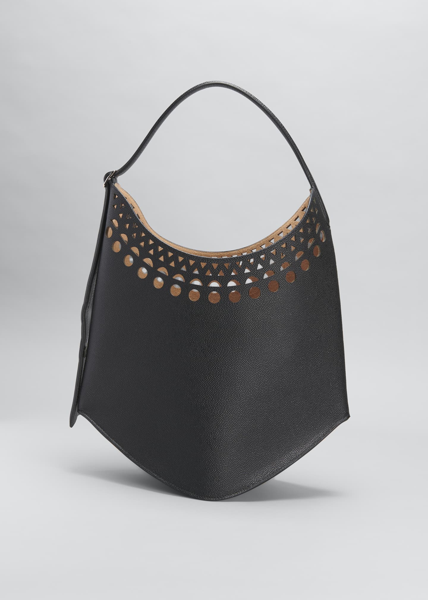 ALAIA Gail Medium Laser-Cut Leather Shoulder Bag - Bergdorf Goodman