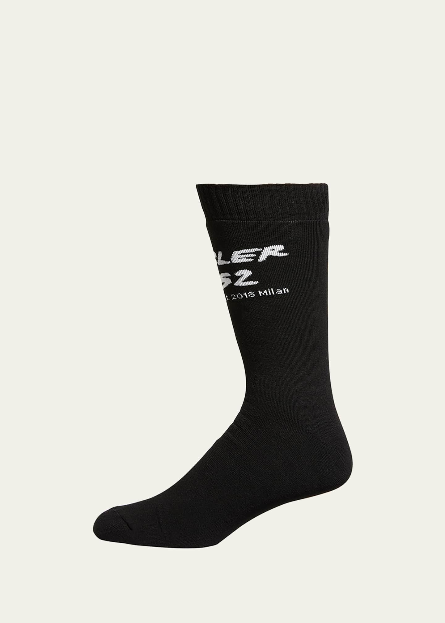 Moncler Men's 52 Graffiti Logo Socks - Bergdorf Goodman