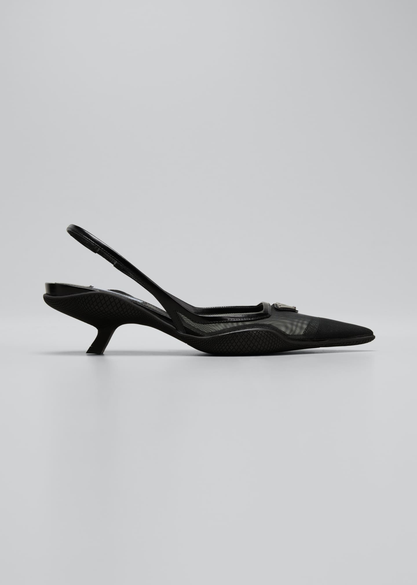 Prada Mesh Logo Slingback Pumps - Bergdorf Goodman
