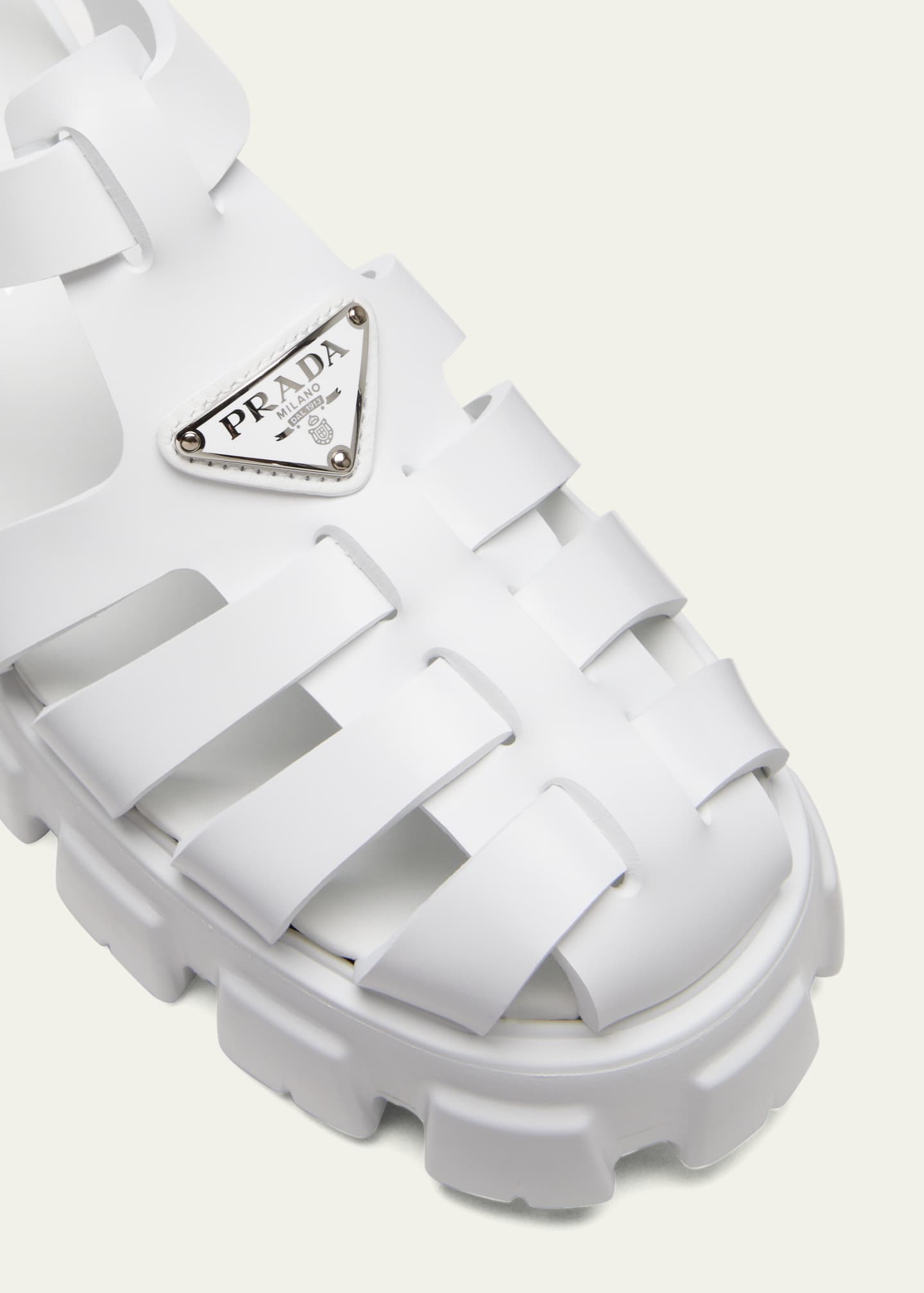 Prada Rubber Logo Chunky-Sole Fisherman Sandals - Bergdorf Goodman