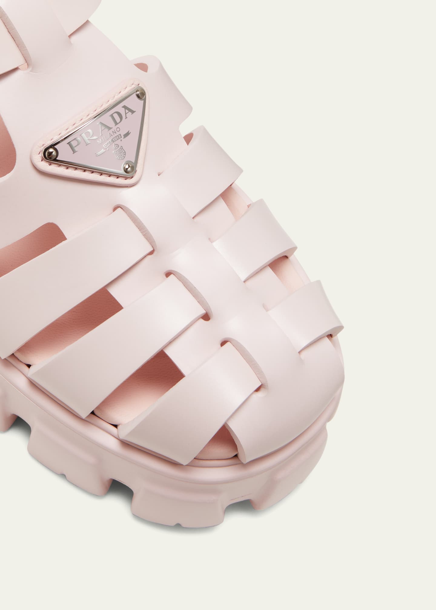 Prada Rubber Logo Chunky-Sole Fisherman Sandals - Bergdorf Goodman