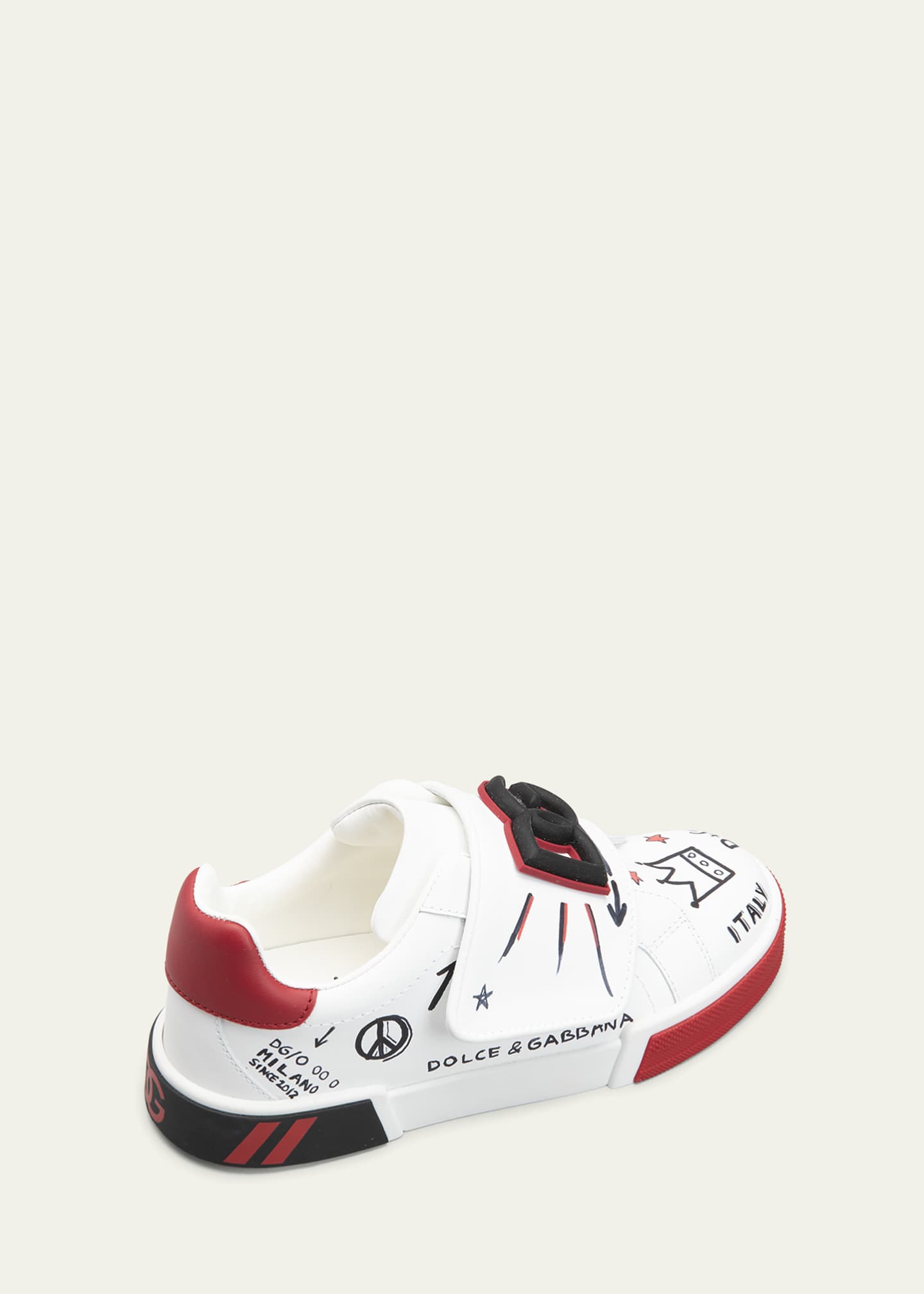 Dolce&Gabbana Kid's DG Graffiti Logo Low-Top Sneakers, Size 37-38 ...