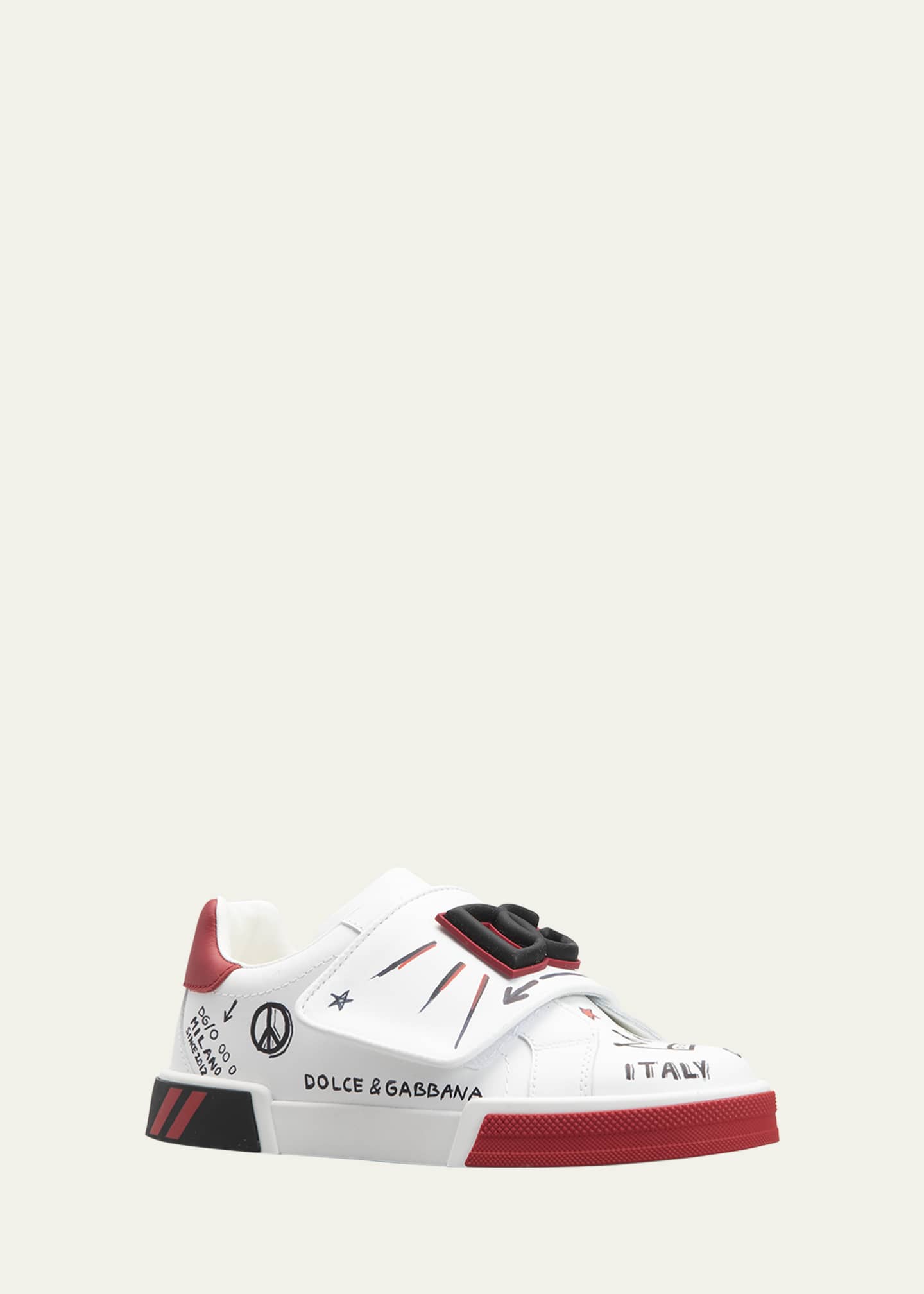 Dolce&Gabbana Kid's DG Graffiti Logo Low-Top Sneakers, Size 37-38 ...