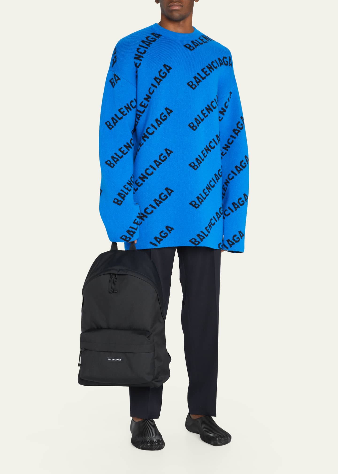 Balenciaga Men's Nylon-Canvas Logo Backpack - Bergdorf Goodman