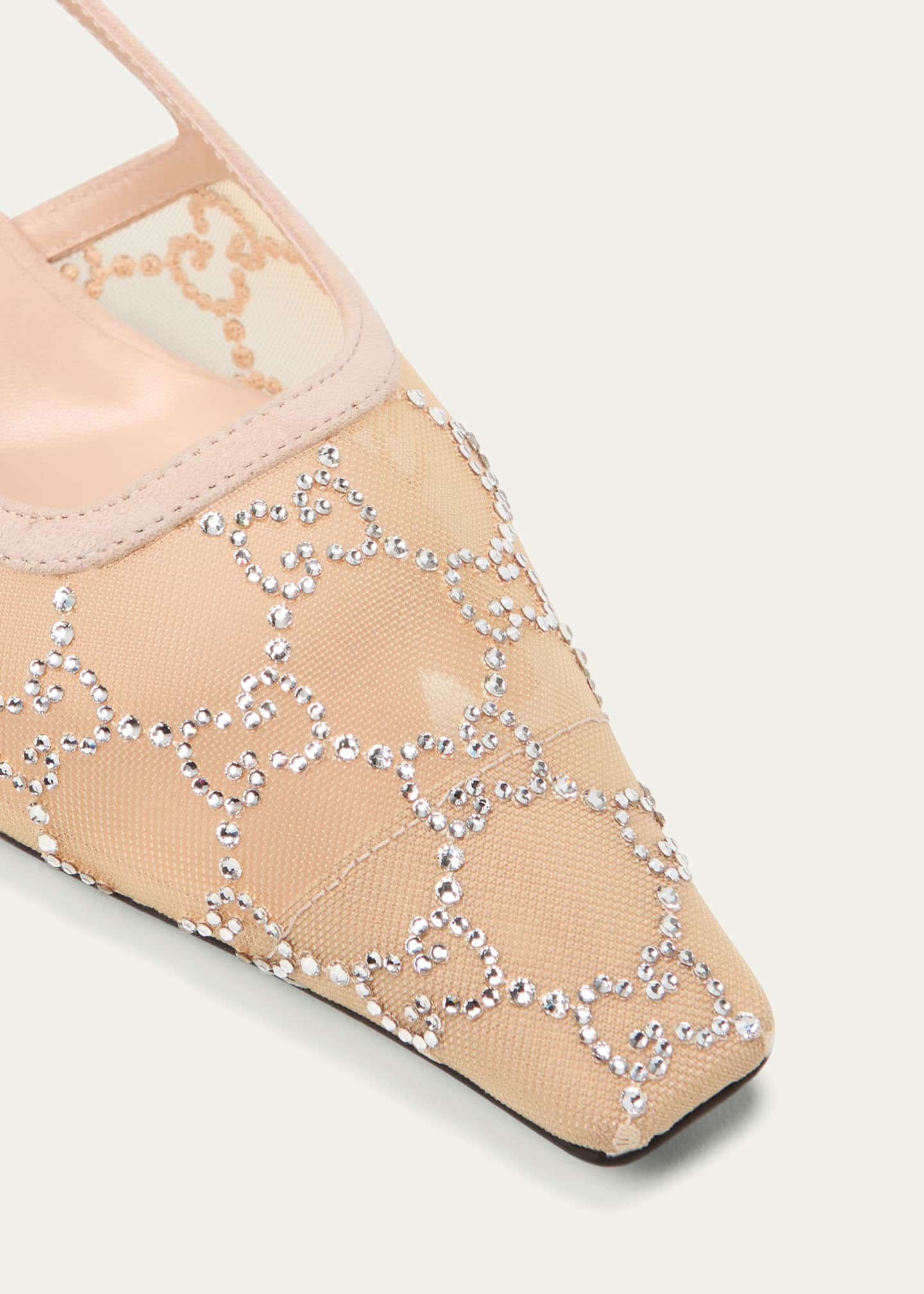 Gucci Tom GG Crystal Mesh Kitten-Heel Pumps - Bergdorf Goodman
