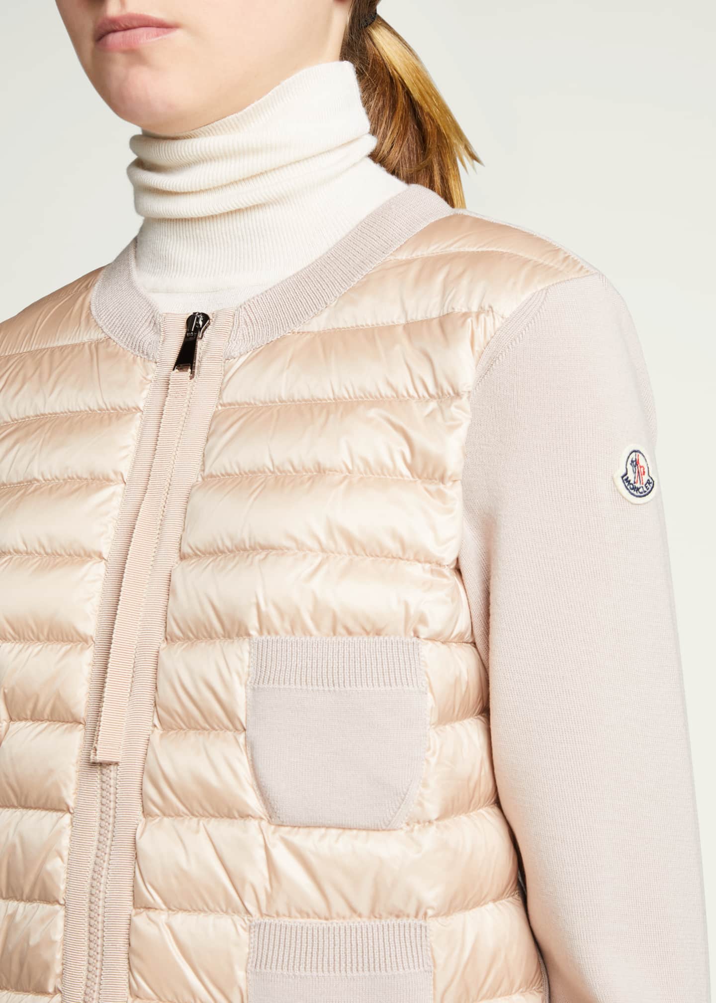 Moncler Knit and Channel-Quilt Combo Cardigan - Bergdorf Goodman