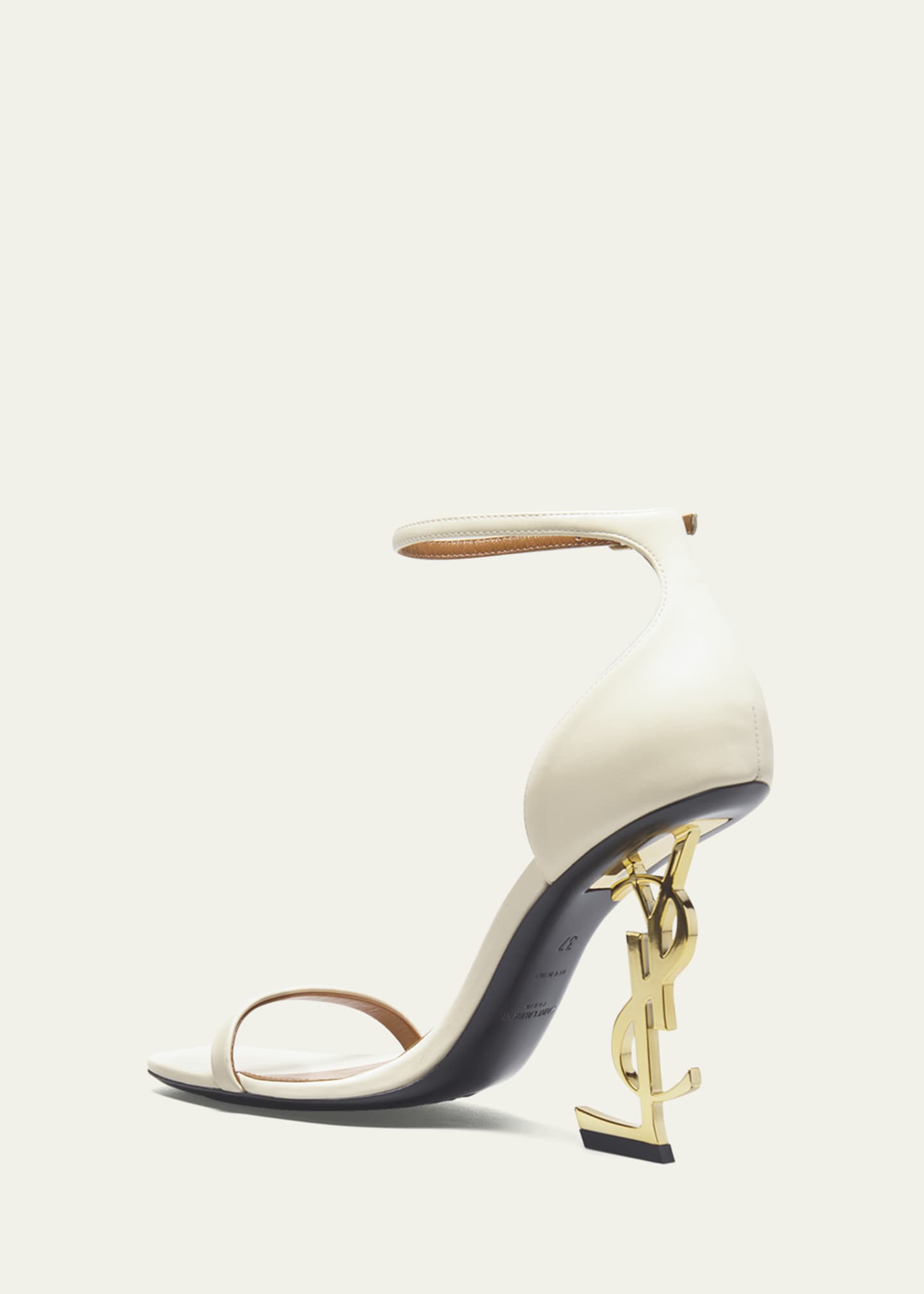 Saint Laurent Opyum YSL Calfskin Ankle-Strap Sandals - Bergdorf Goodman